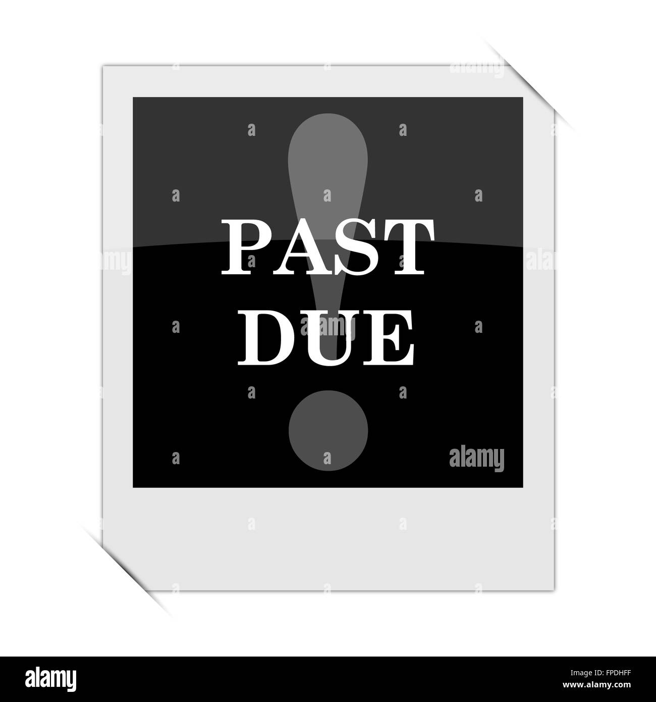 Past due icon within a photo on white background Stock Photo - Alamy