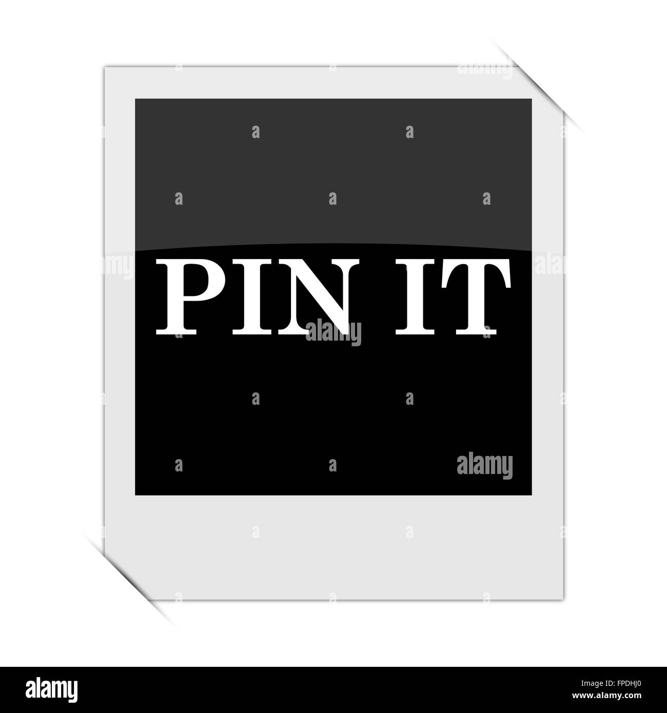 Pin it icon within a photo on white background Stock Photo - Alamy