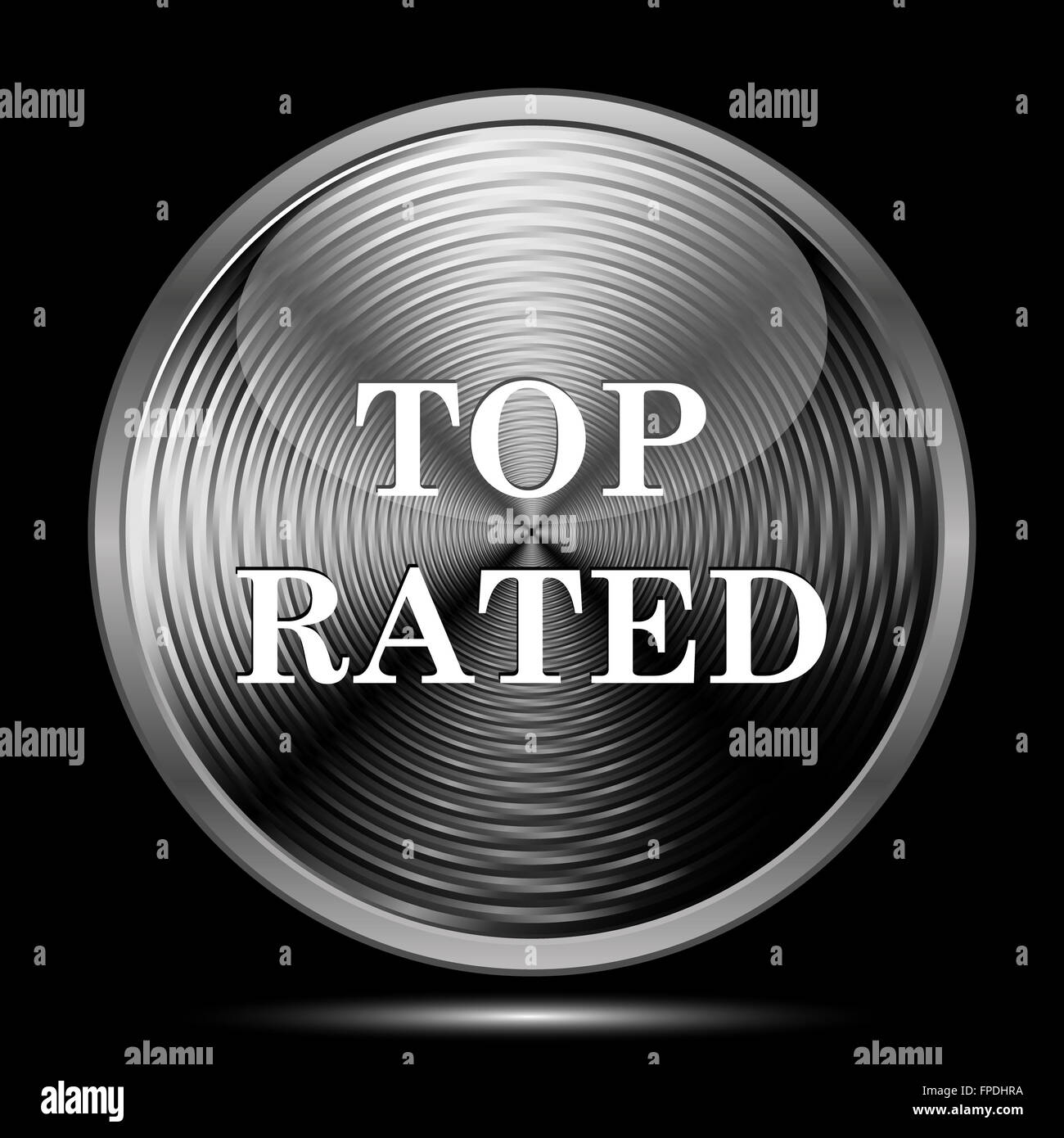 Top rated icon. Internet button on black background Stock Photo - Alamy