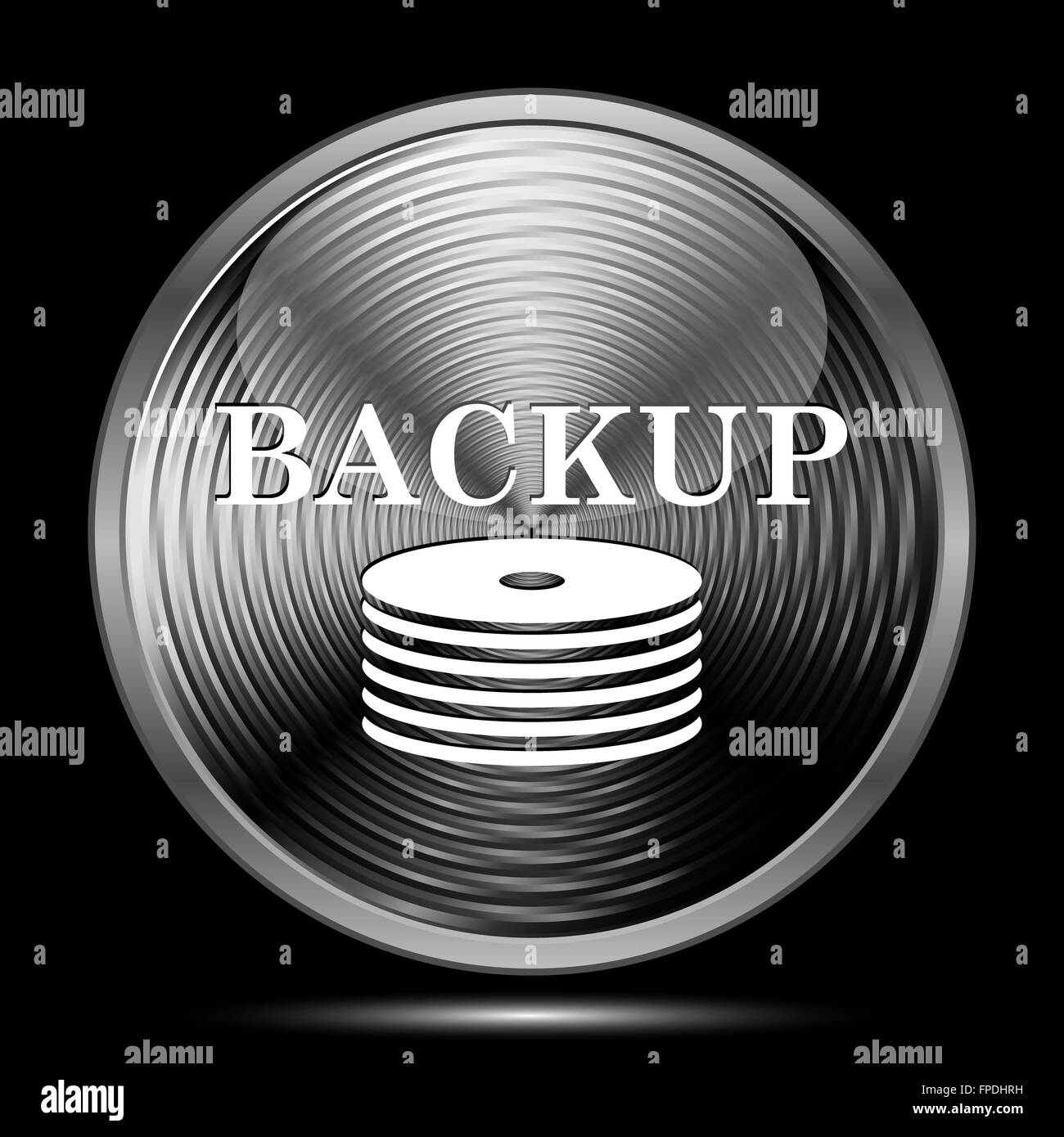 Back-up icon. Internet button on black background Stock Photo - Alamy