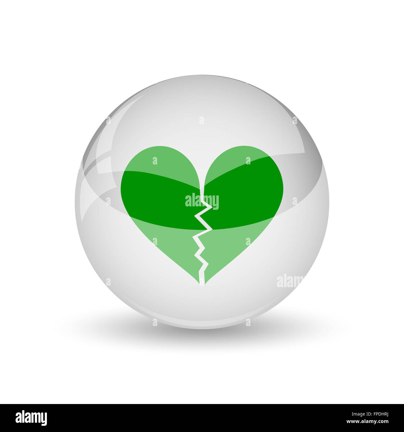 Broken heart icon. Internet button on white background Stock Photo - Alamy