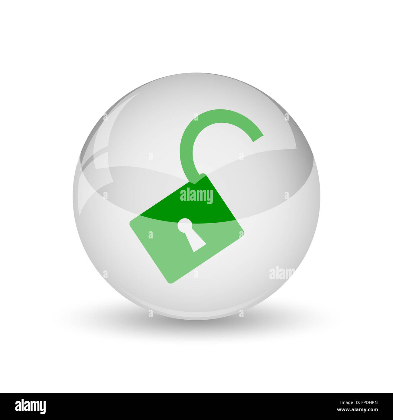 Open lock icon. Internet button on white background Stock Photo - Alamy