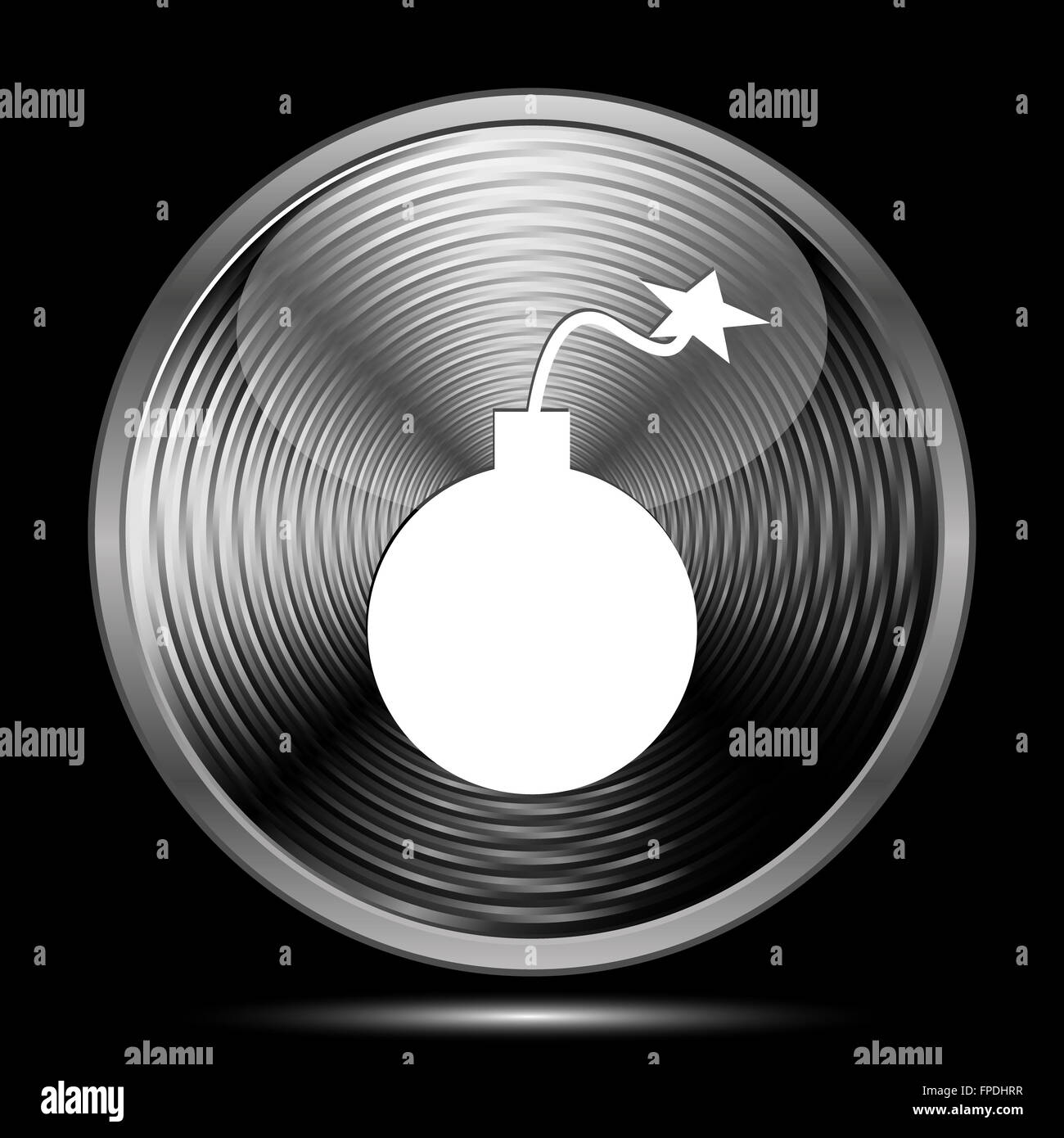 Bomb icon. Internet button on black background Stock Photo - Alamy