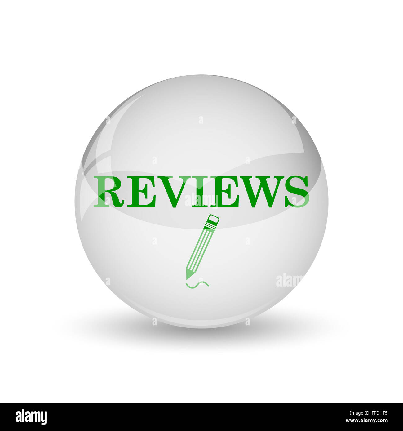 Reviews icon. Internet button on white background Stock Photo - Alamy
