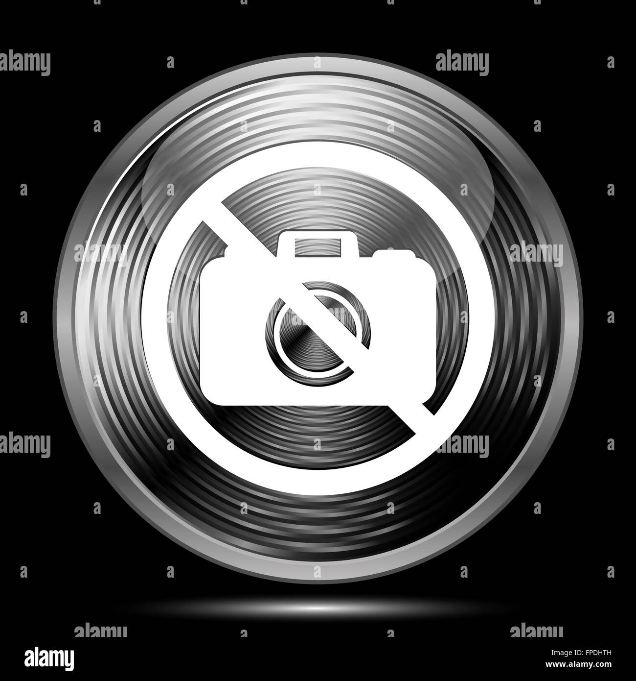 Forbidden camera icon. Internet button on black background Stock Photo ...
