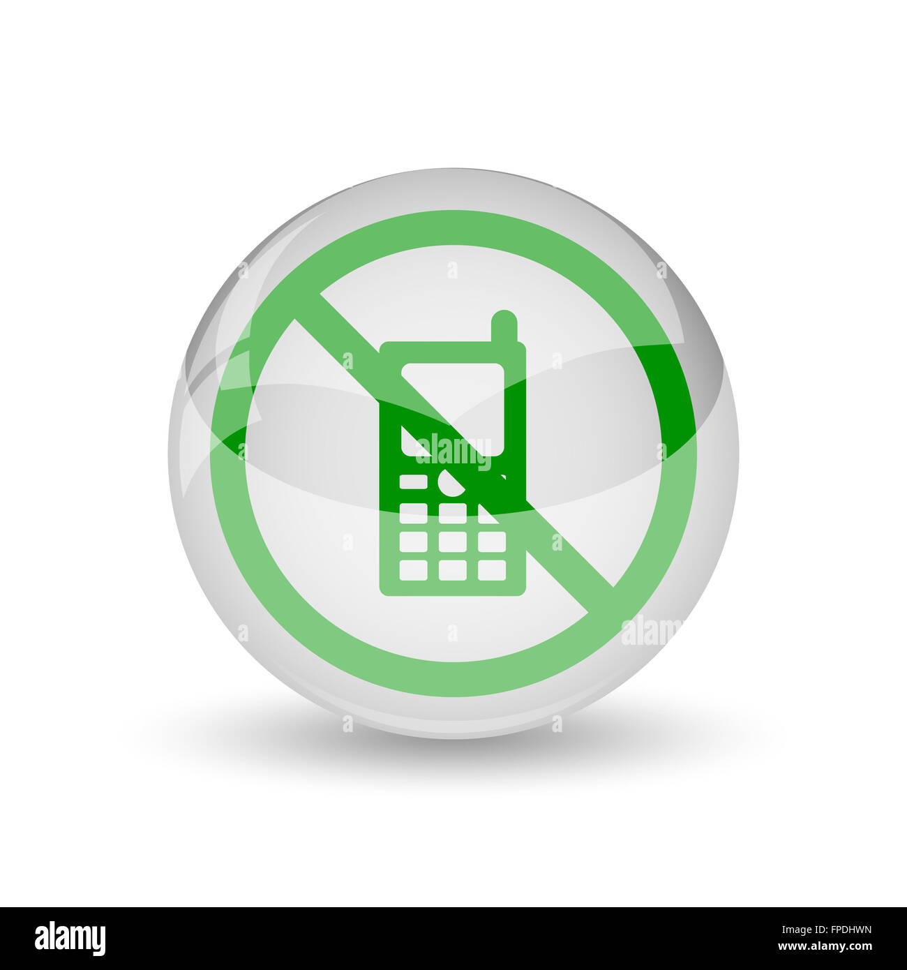 Mobile phone restricted icon. Internet button on white background Stock ...