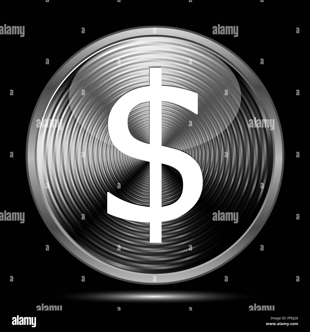 Dollar icon. Internet button on black background Stock Photo - Alamy