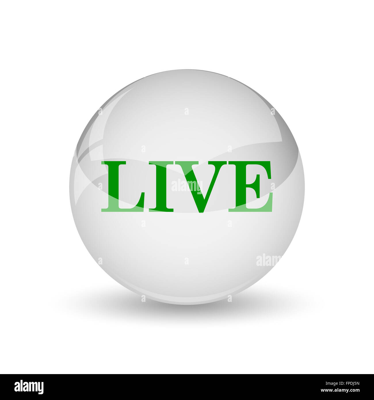 Live icon. Internet button on white background Stock Photo - Alamy