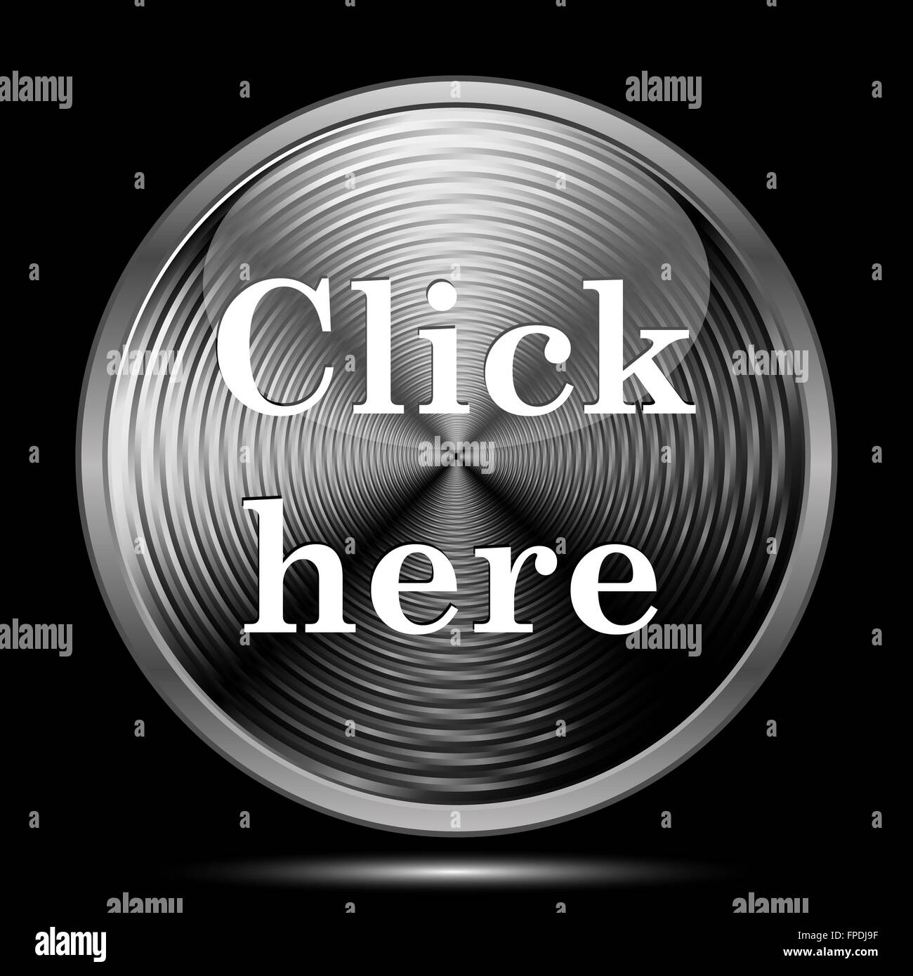Click here icon. Internet button on black background Stock Photo - Alamy