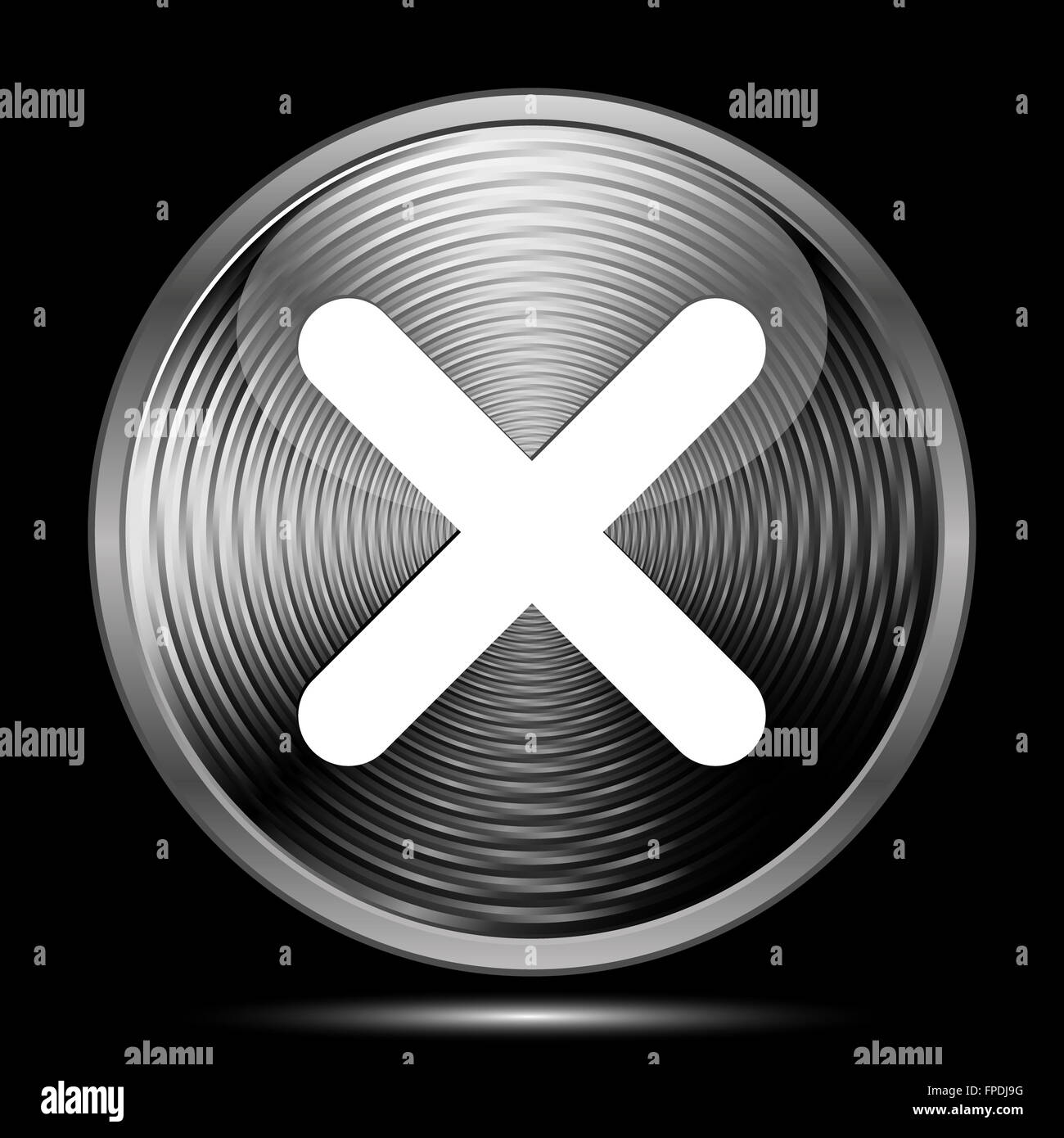 X close icon. Internet button on black background Stock Photo - Alamy