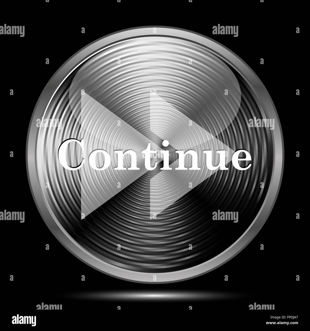 Continue icon. Internet button on black background Stock Photo - Alamy
