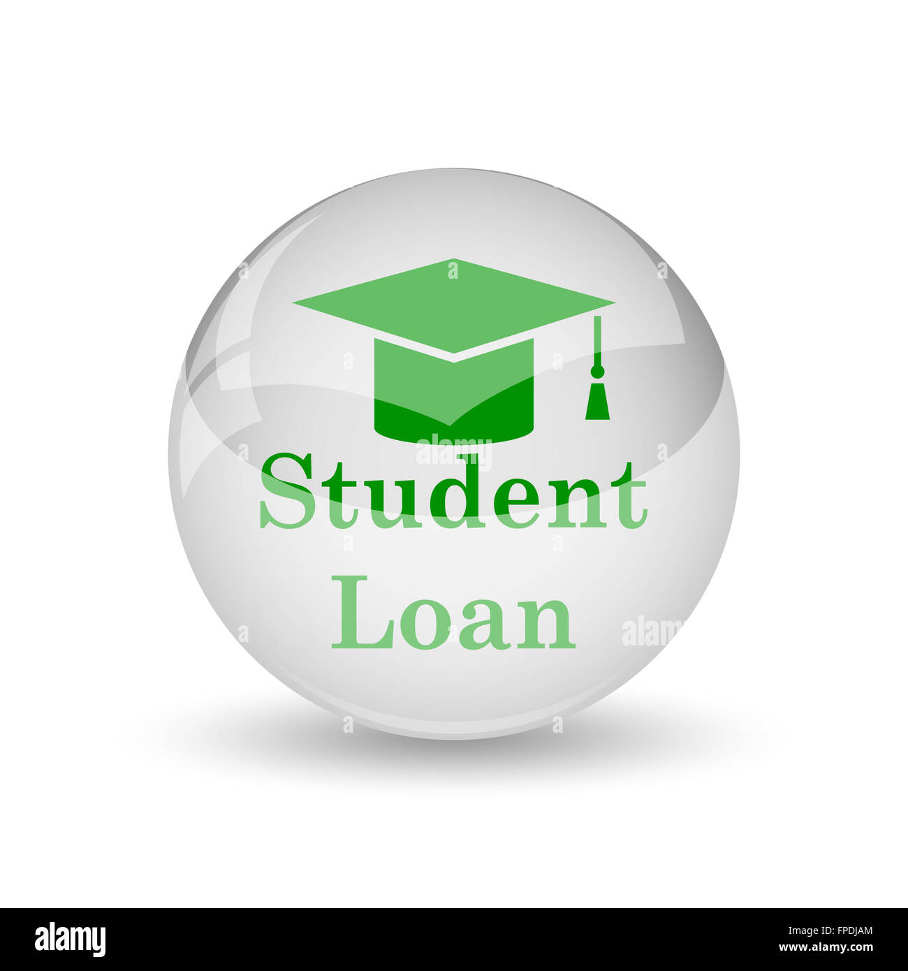 Student loan icon. Internet button on white background Stock Photo - Alamy