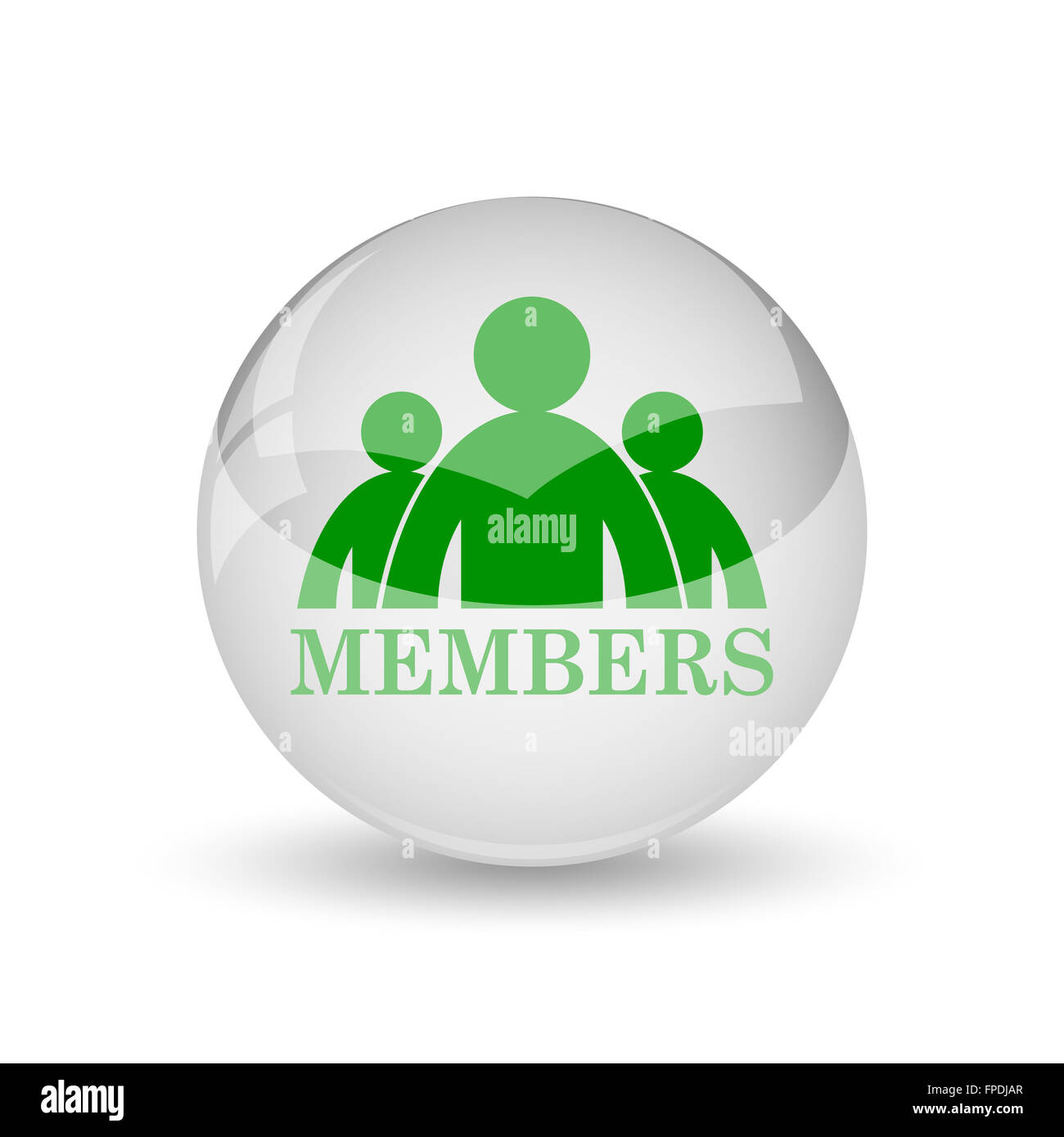Members icon. Internet button on white background Stock Photo - Alamy