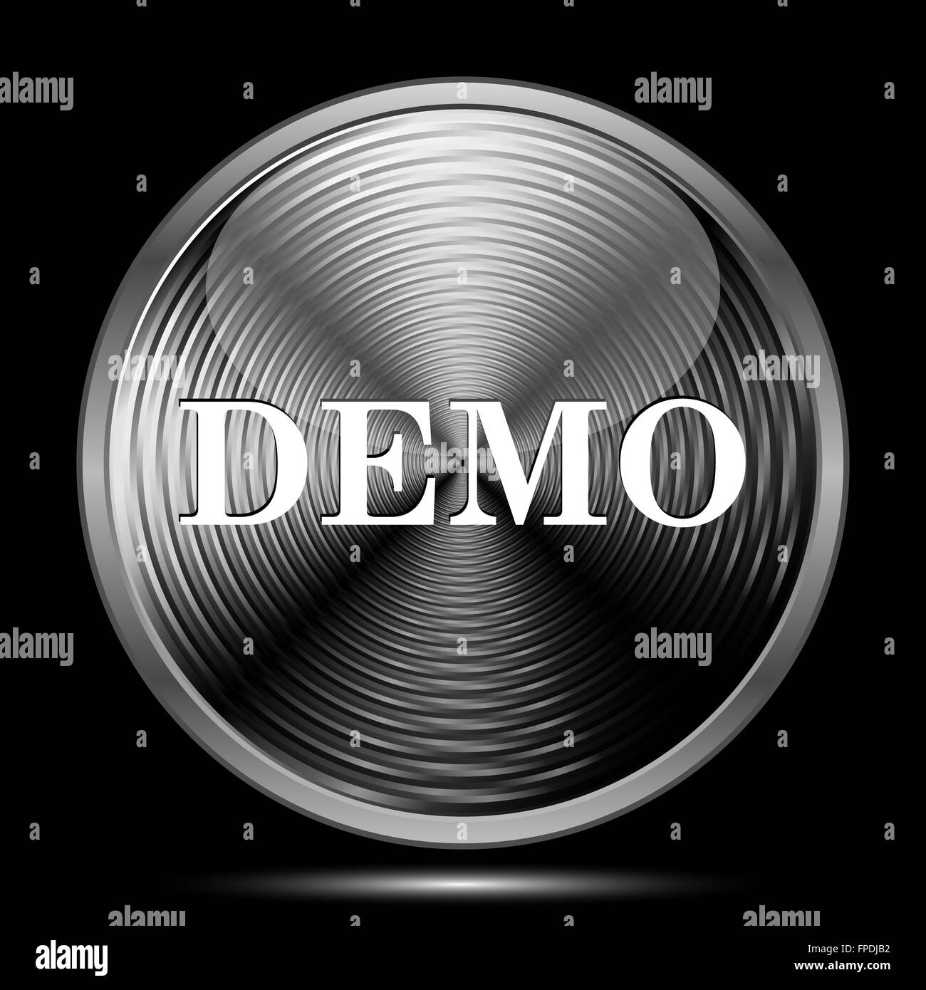 Demo icon. Internet button on black background Stock Photo - Alamy