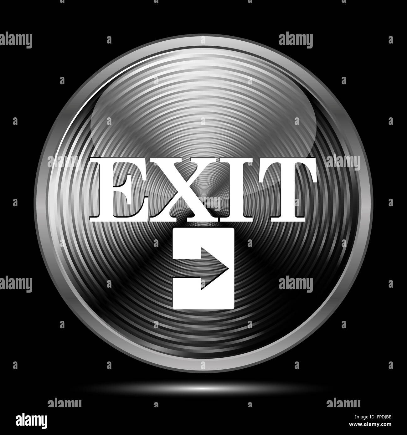 Exit icon. Internet button on black background Stock Photo - Alamy