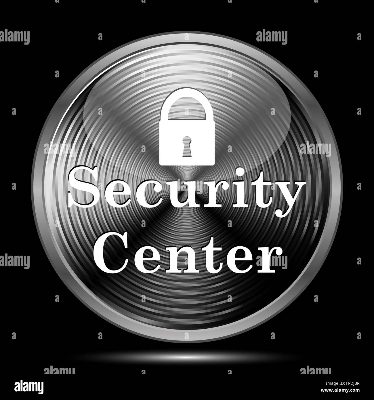 Security center icon. Internet button on black background Stock Photo ...