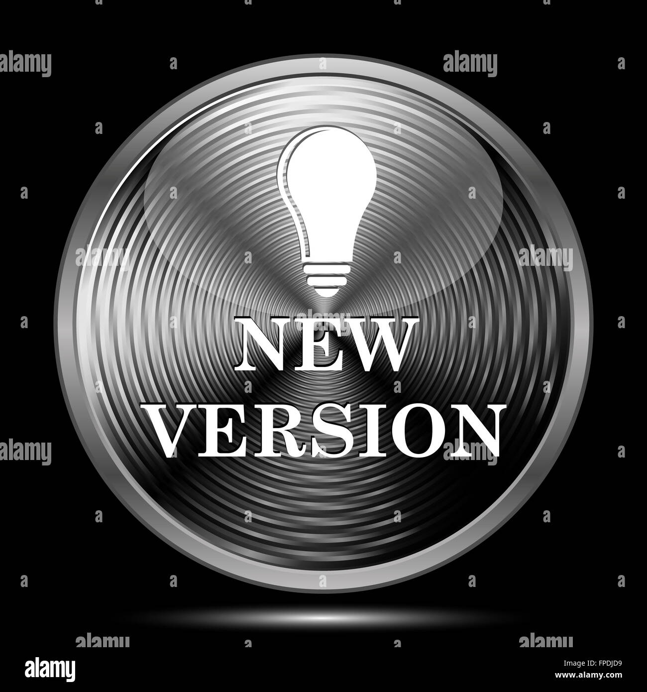New version icon. Internet button on black background Stock Photo - Alamy