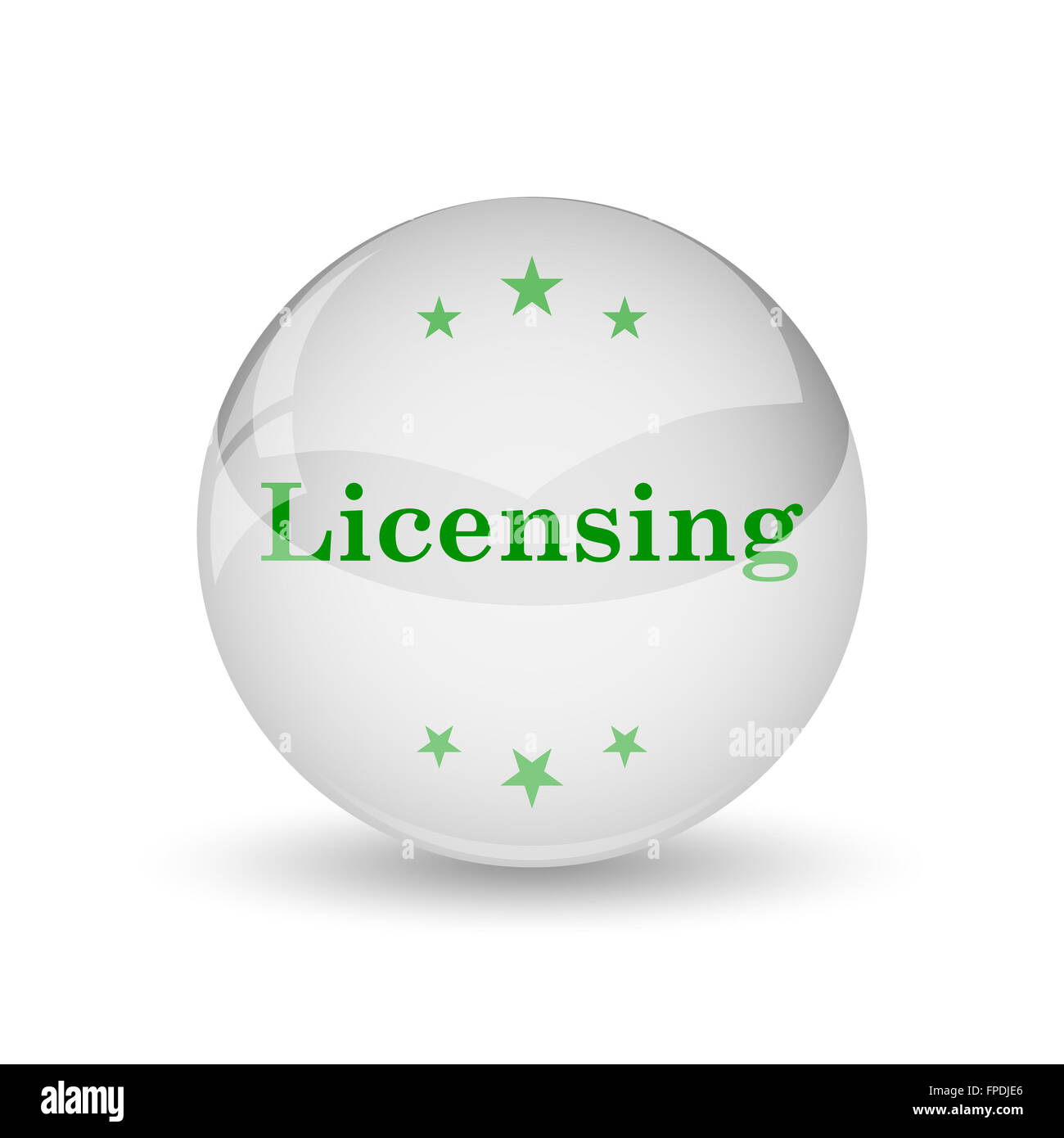 Licensing icon. Internet button on white background Stock Photo - Alamy