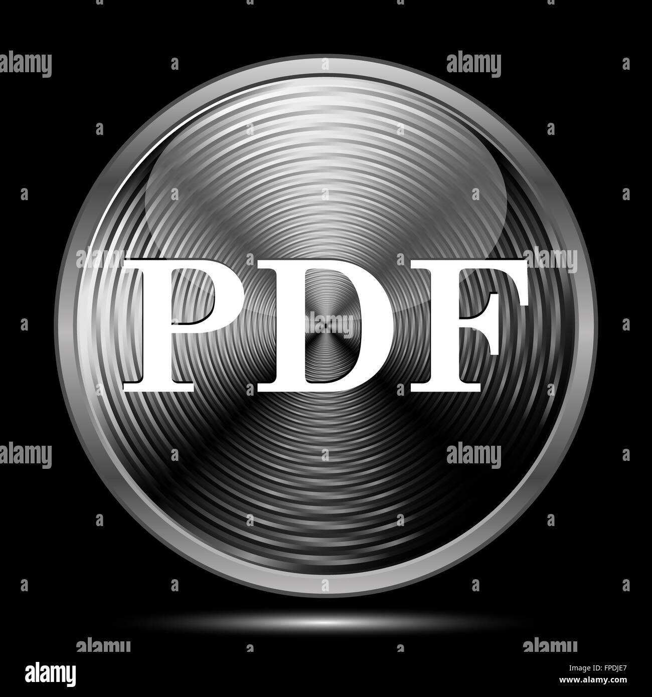 PDF icon. Internet button on black background Stock Photo - Alamy