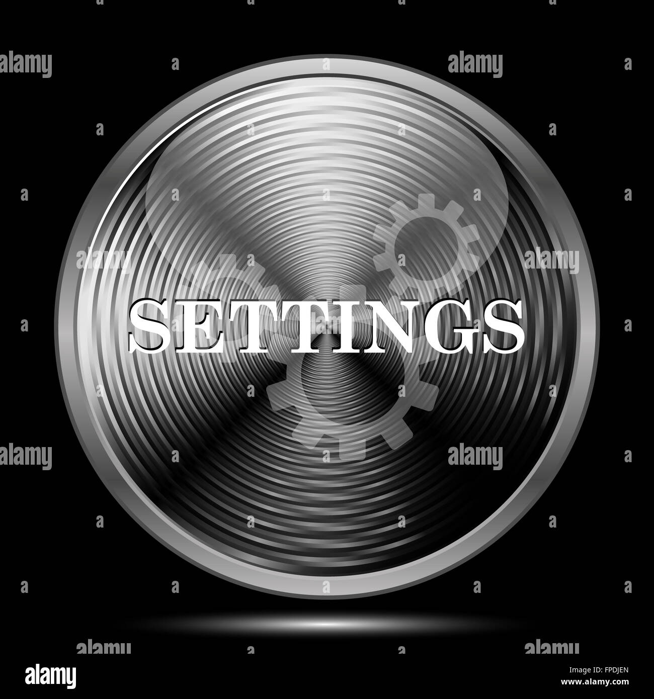 Settings icon. Internet button on black background Stock Photo - Alamy