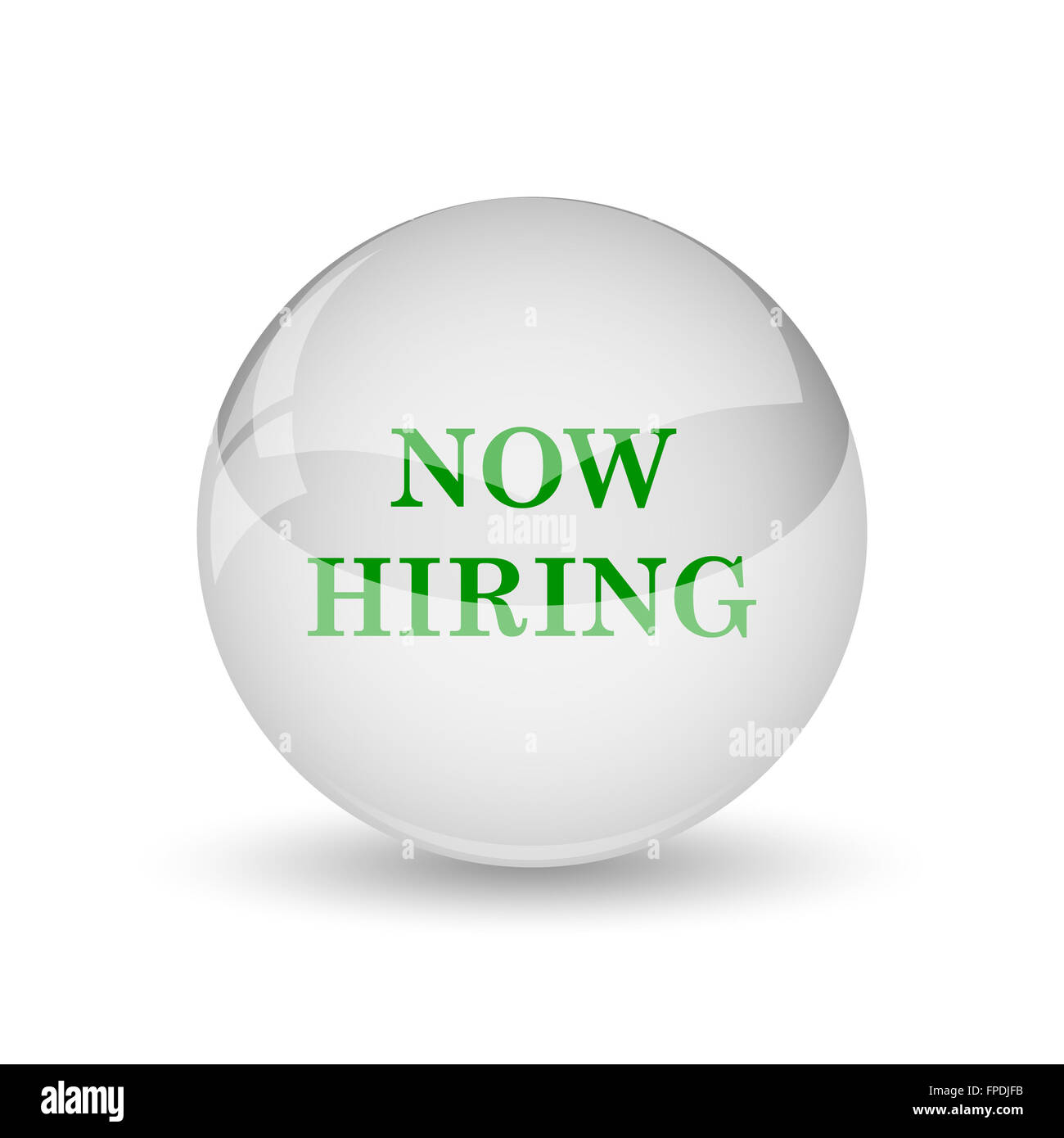 Now hiring icon. Internet button on white background Stock Photo - Alamy