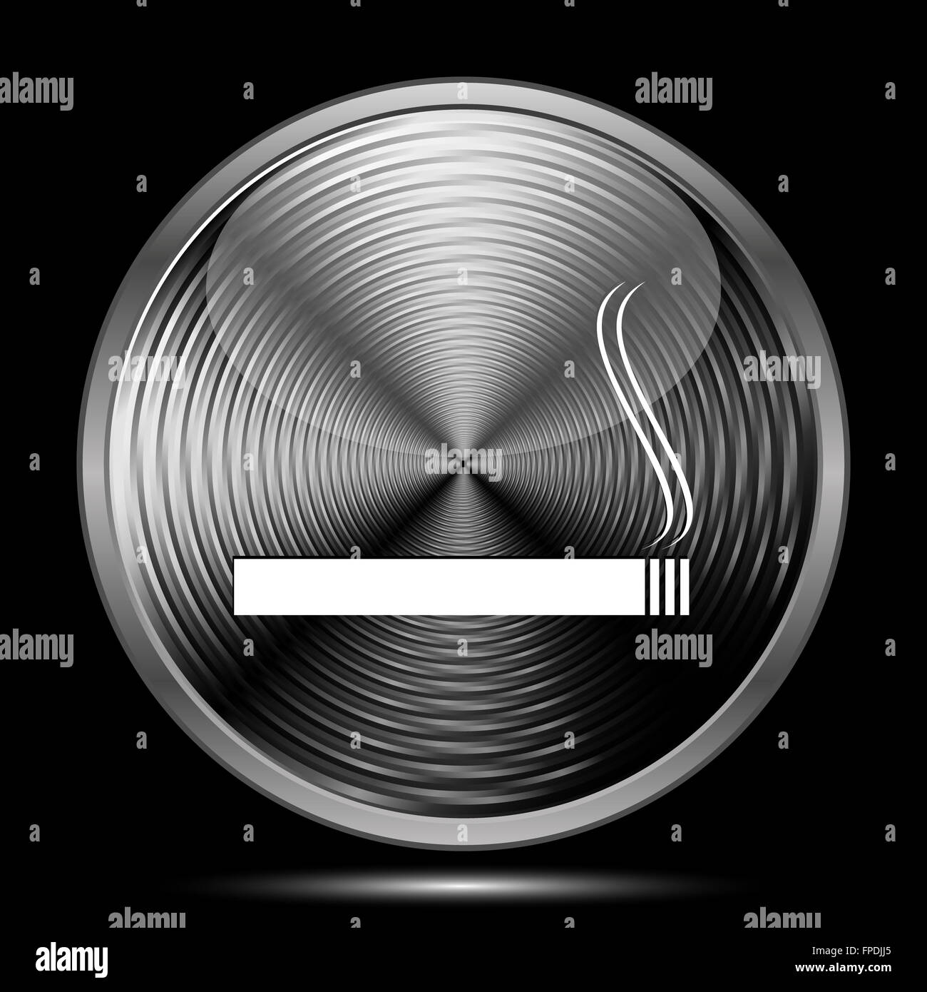 Cigarette icon. Internet button on black background Stock Photo - Alamy