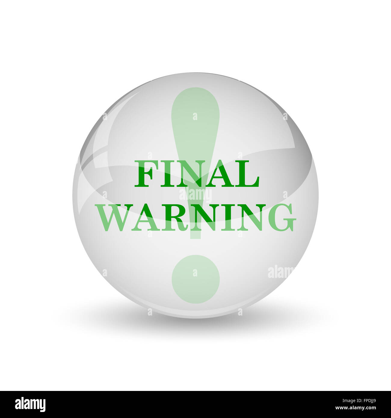 Final warning icon. Internet button on white background Stock Photo - Alamy