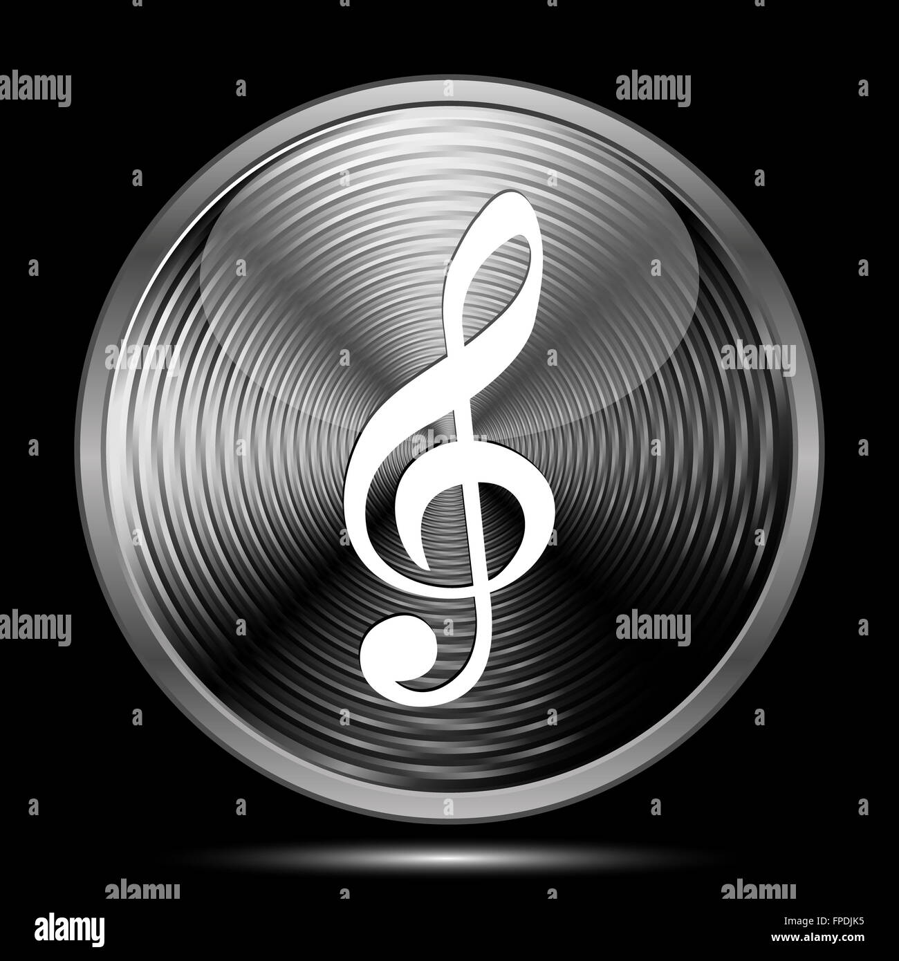 Musical note icon. Internet button on black background Stock Photo - Alamy
