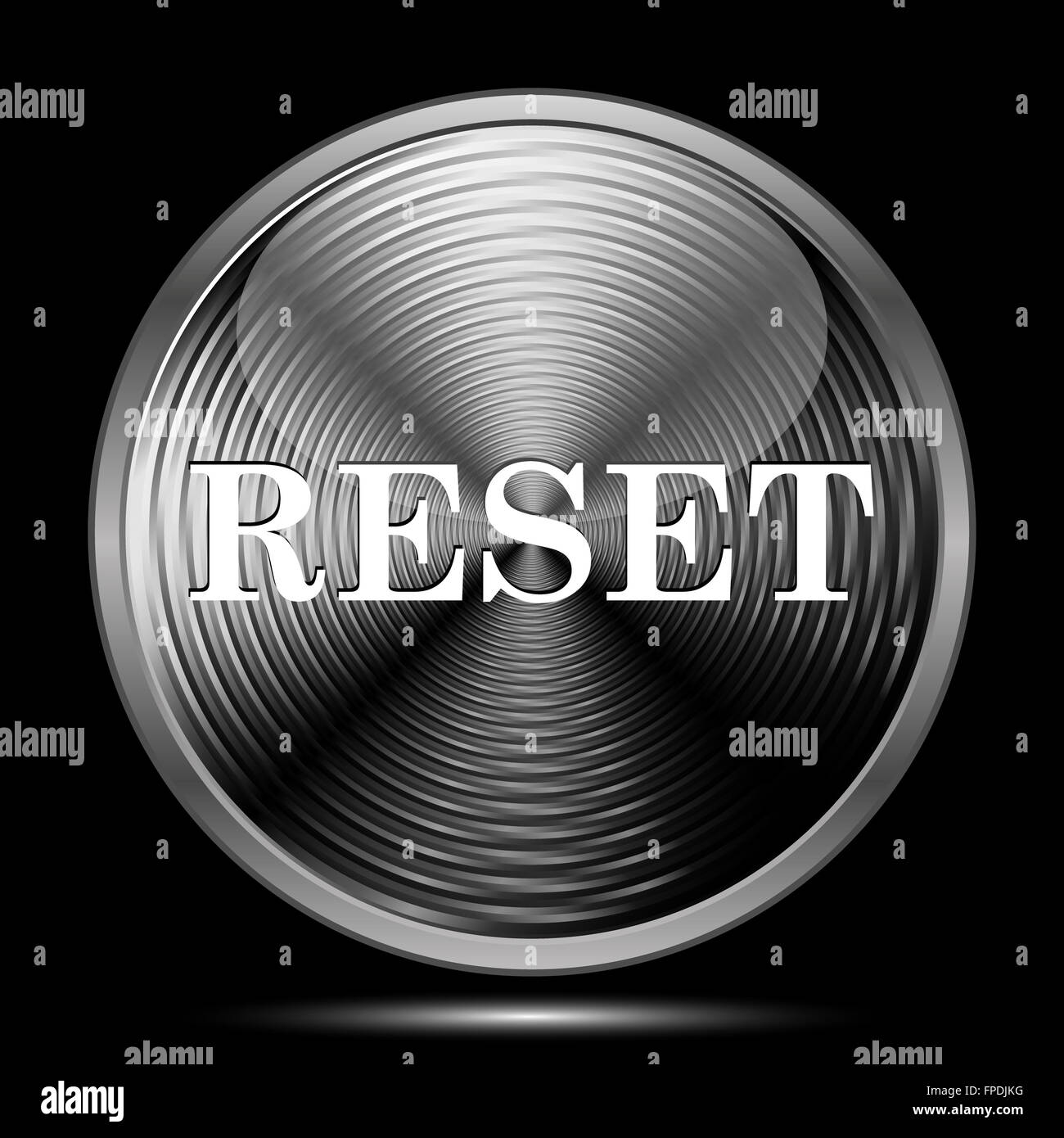 Reset icon. Internet button on black background Stock Photo - Alamy