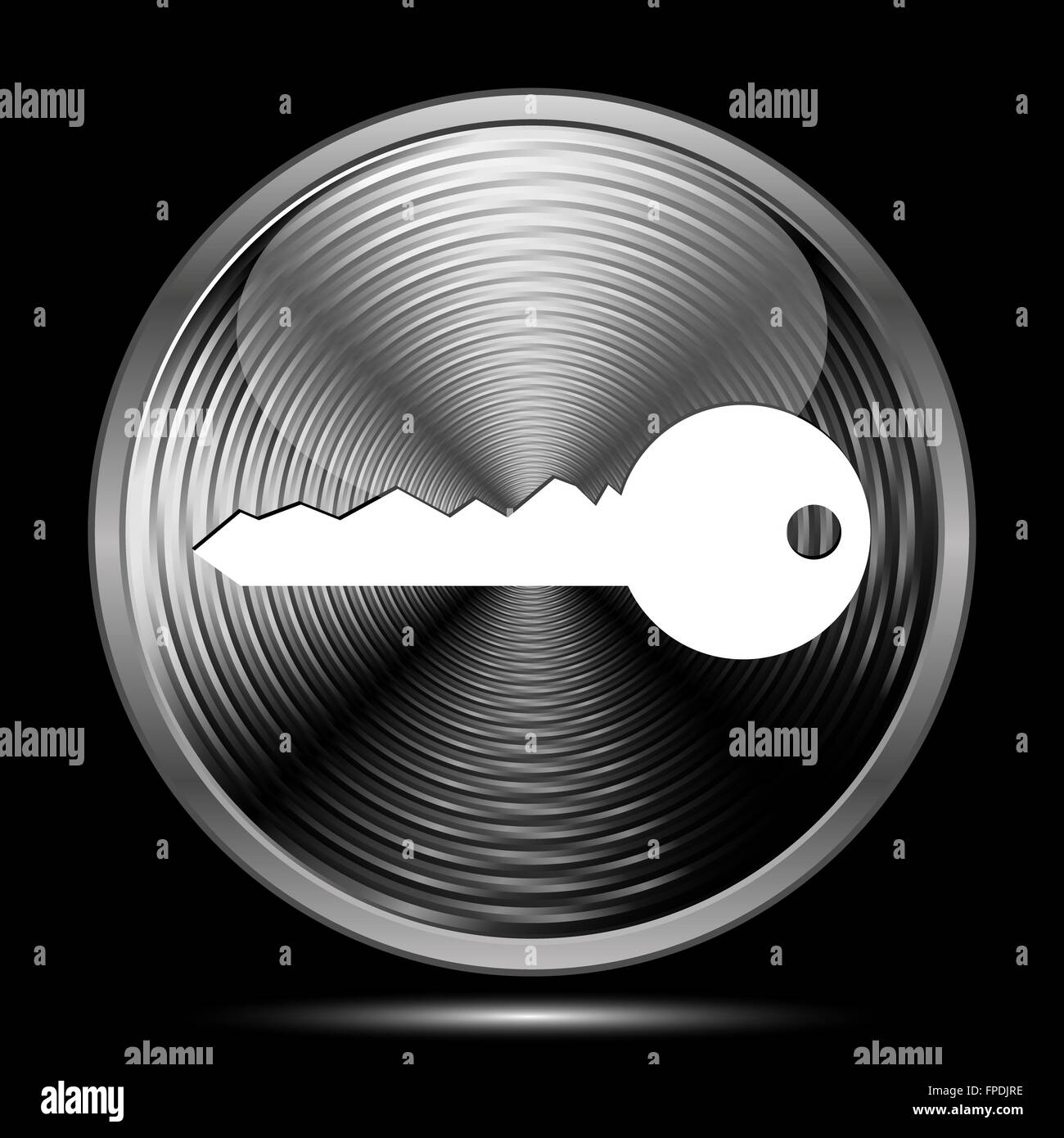 Key icon. Internet button on black background Stock Photo - Alamy