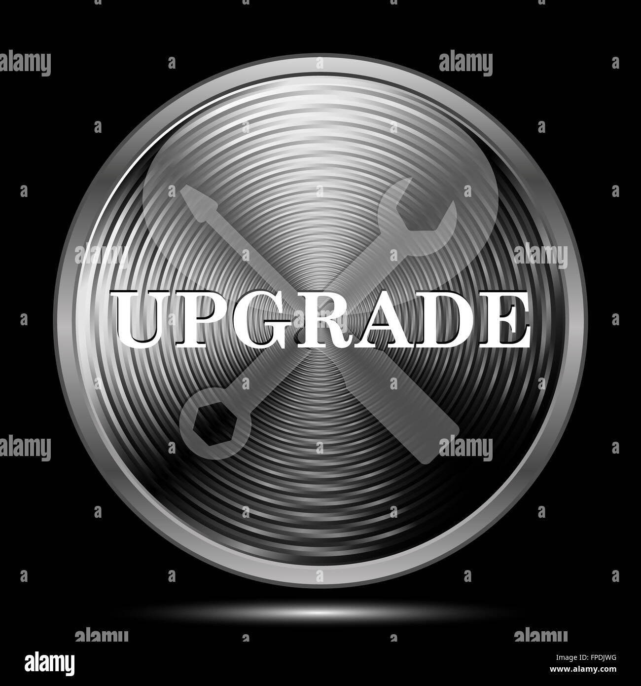 Upgrade icon. Internet button on black background Stock Photo - Alamy