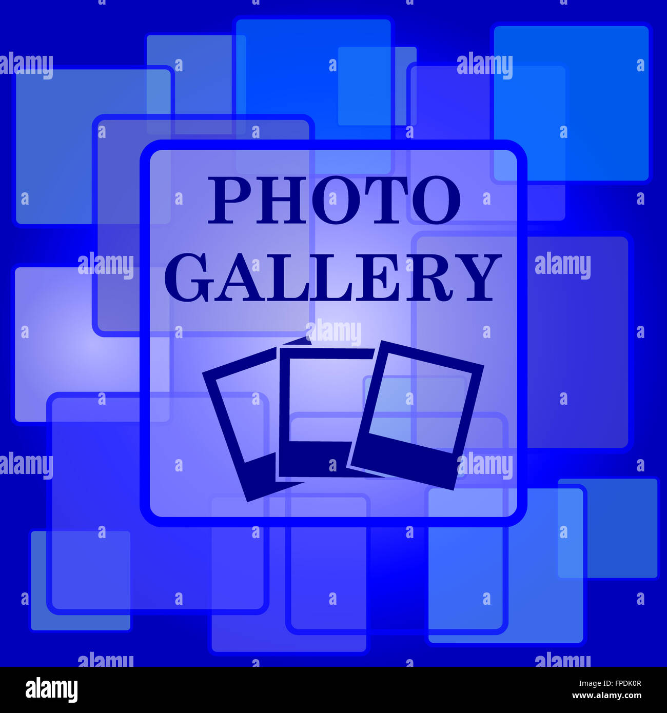 Photo gallery icon. Internet button on abstract background Stock Photo ...
