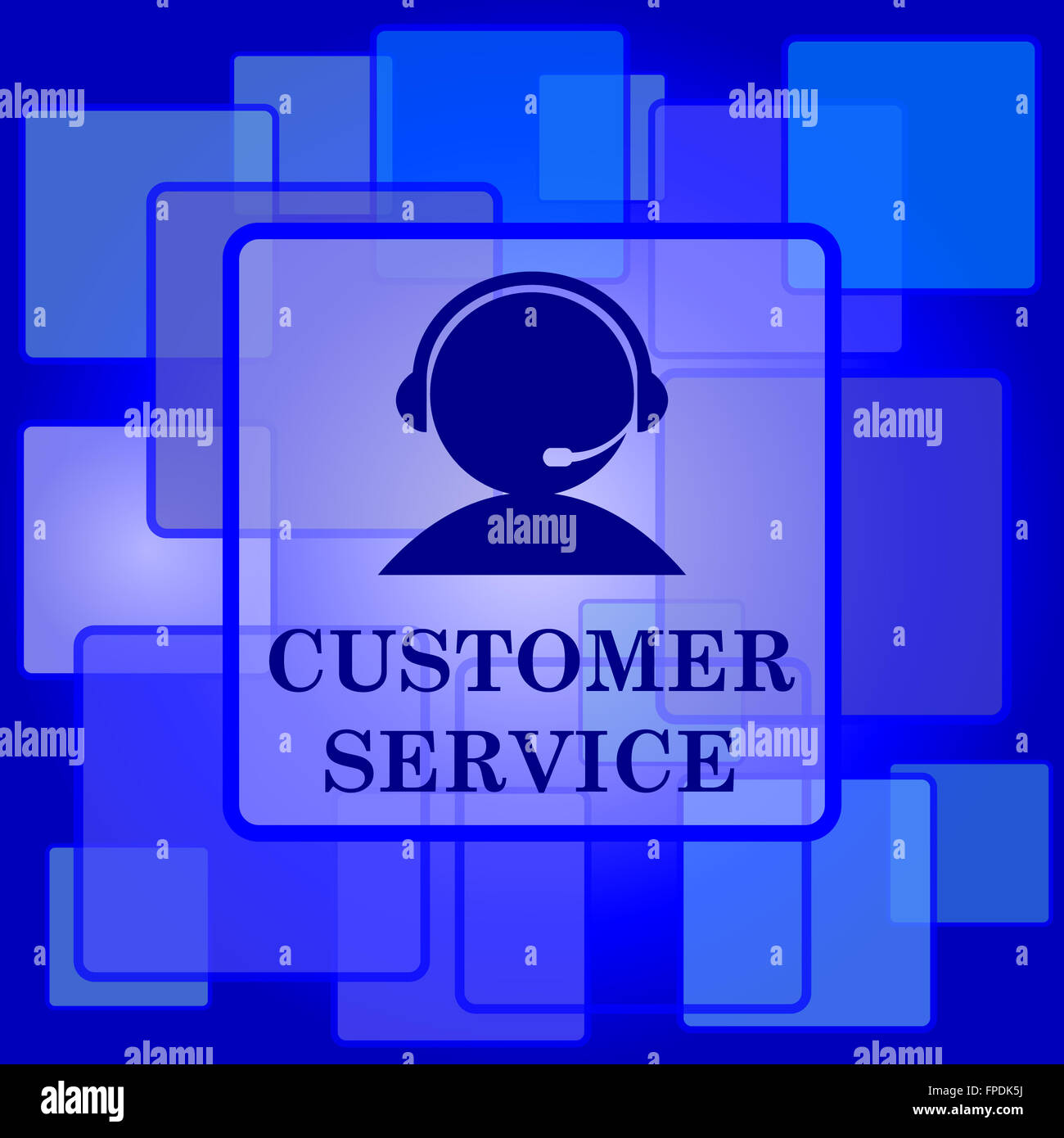 Customer service icon. Internet button on abstract background Stock ...