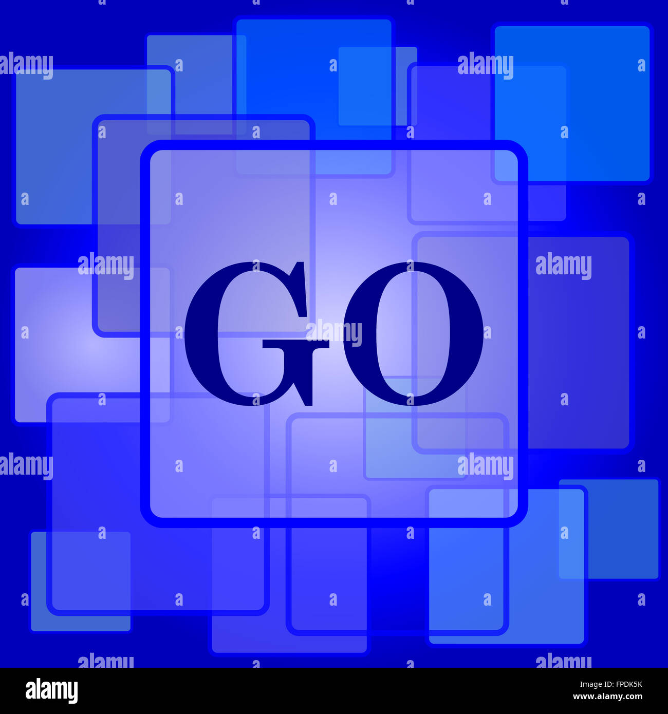 GO icon. Internet button on abstract background Stock Photo - Alamy