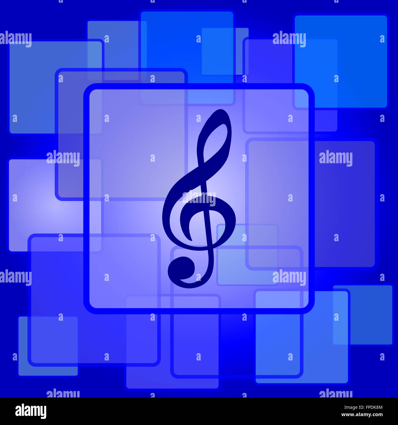 Musical note icon. Internet button on abstract background Stock Photo ...