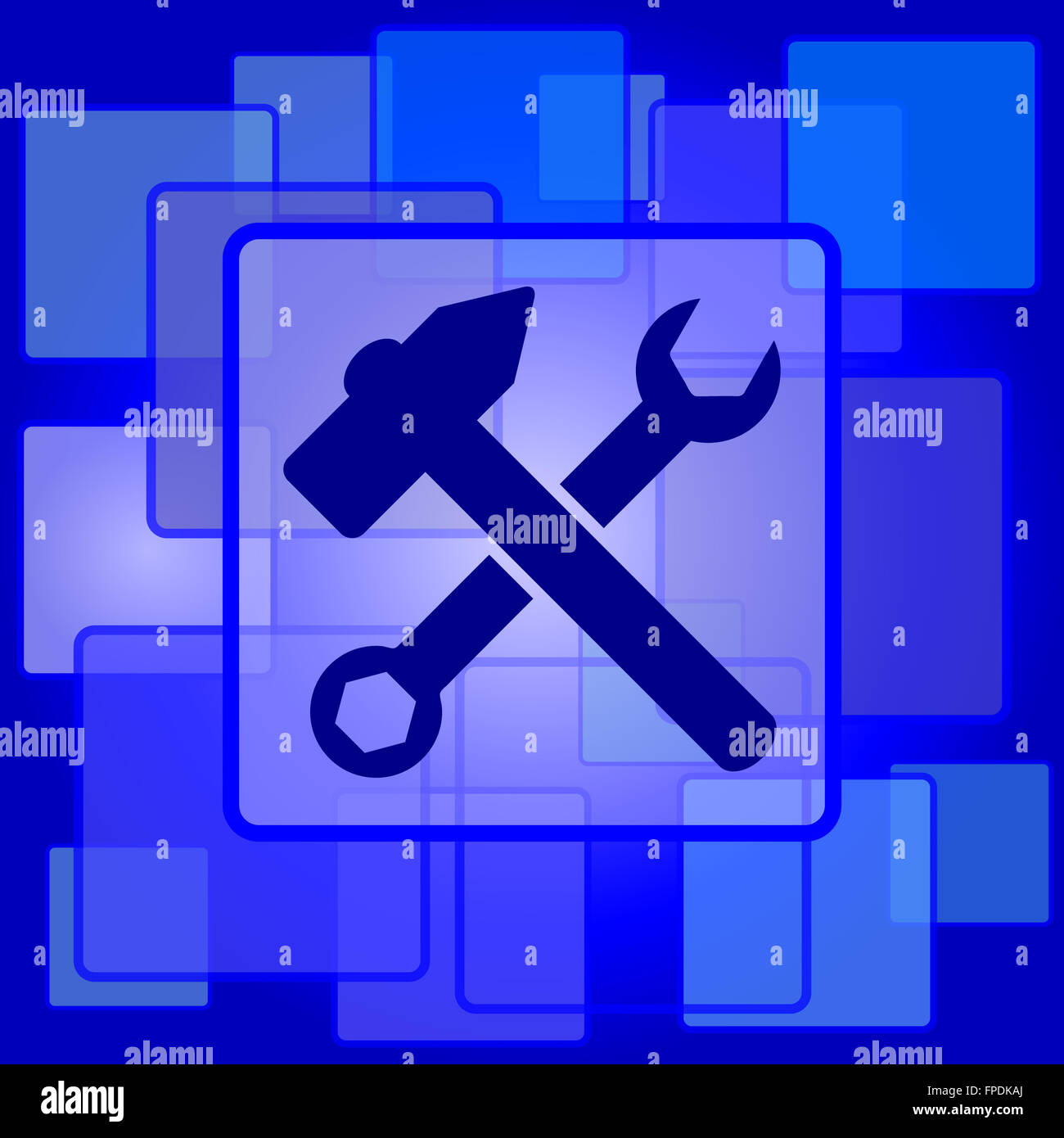 Tools icon. Internet button on abstract background Stock Photo - Alamy