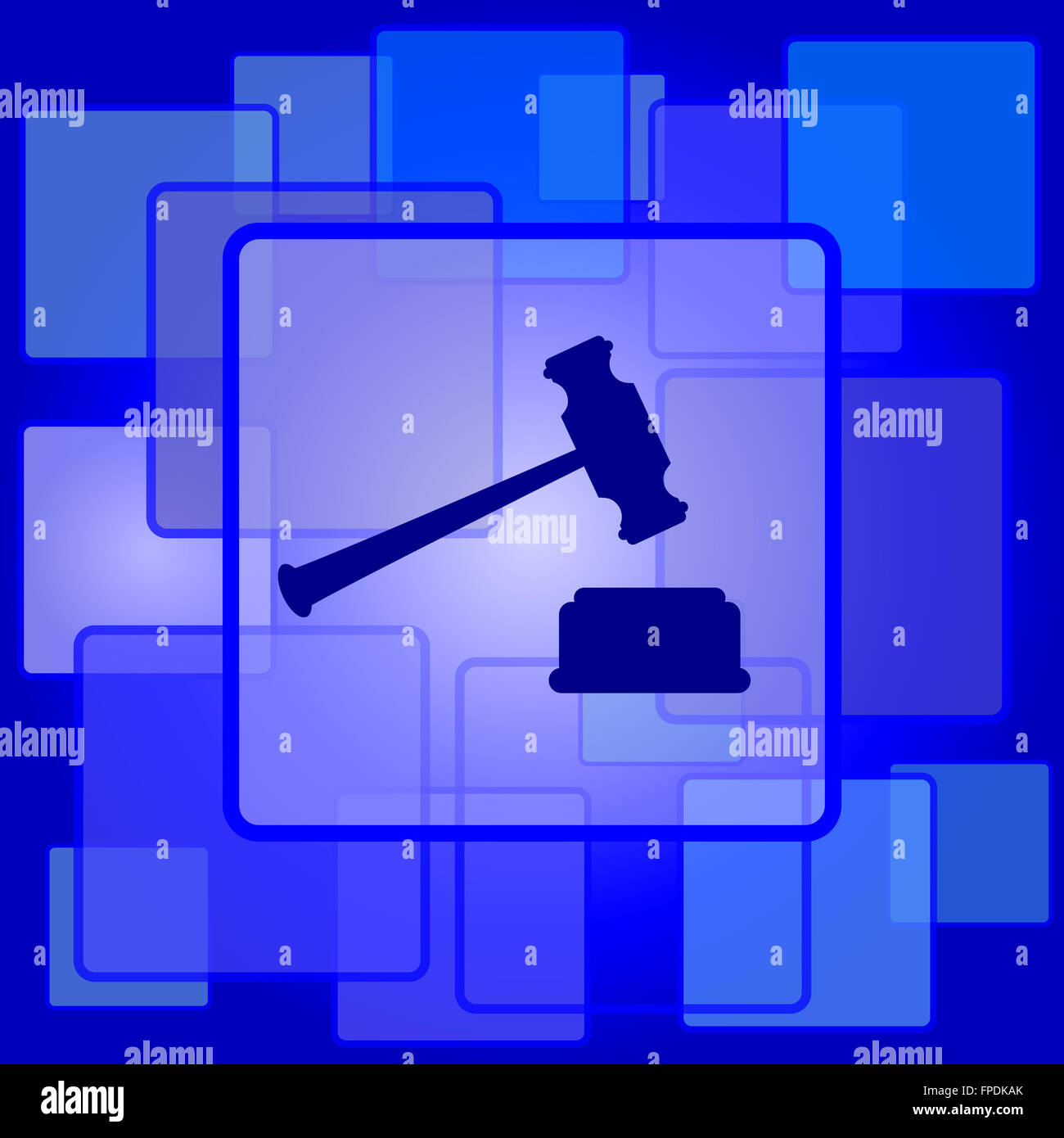 Judge hammer icon. Internet button on abstract background Stock Photo ...