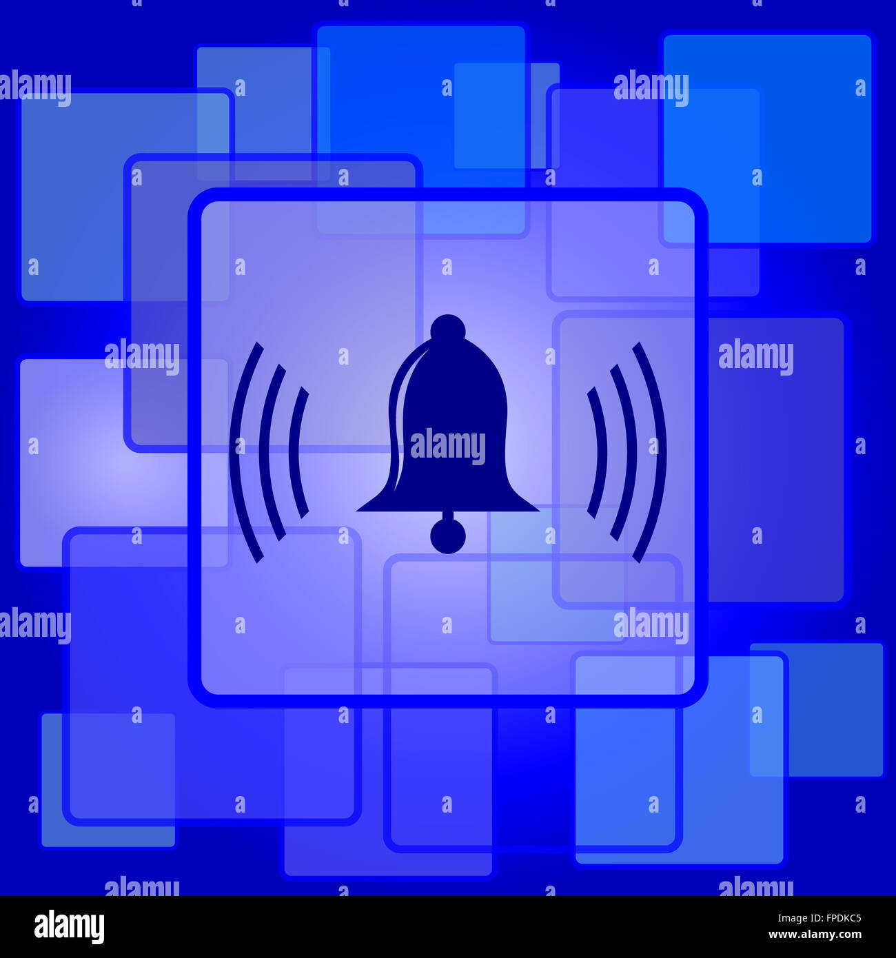 Bell icon. Internet button on abstract background Stock Photo - Alamy