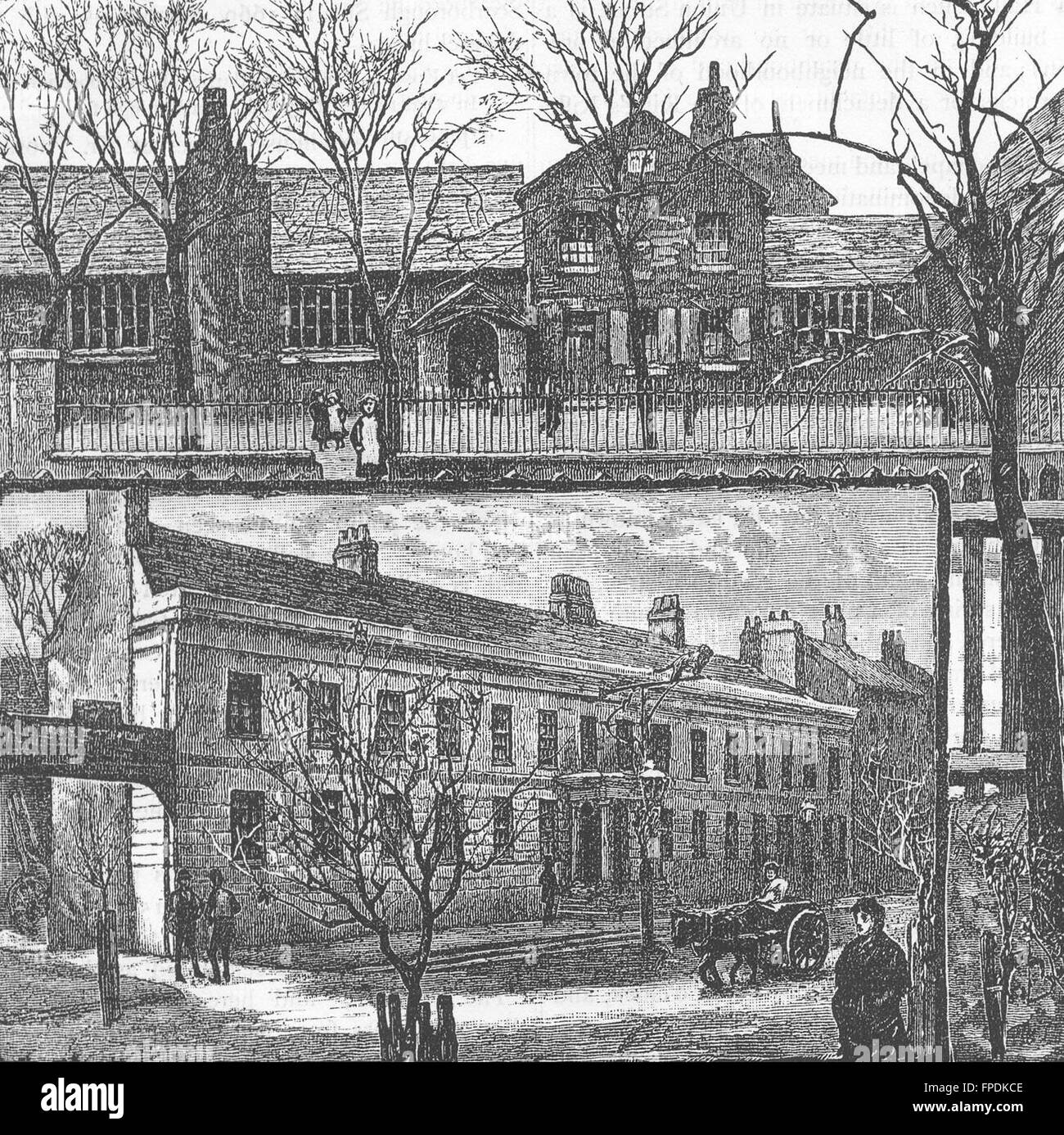 HIGH BARNET: Views in Barnet: the Schools ; the " Red Lion" Inn, print ...