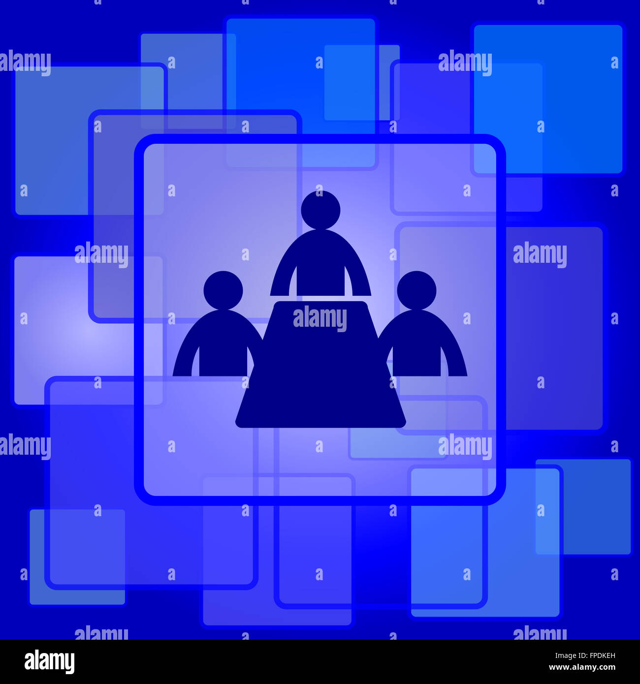 Meeting room icon. Internet button on abstract background Stock Photo ...