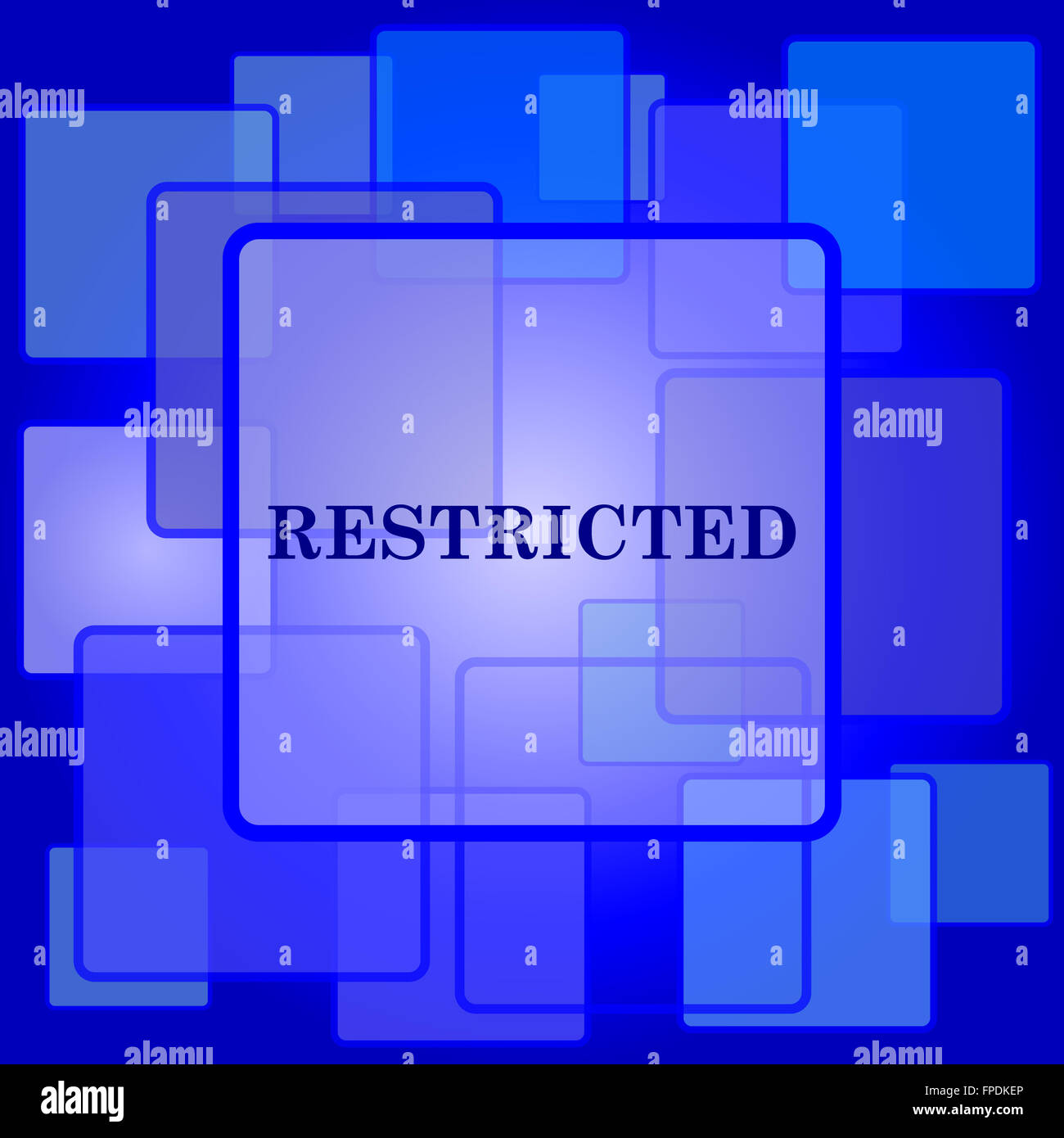 Restricted icon. Internet button on abstract background Stock Photo - Alamy