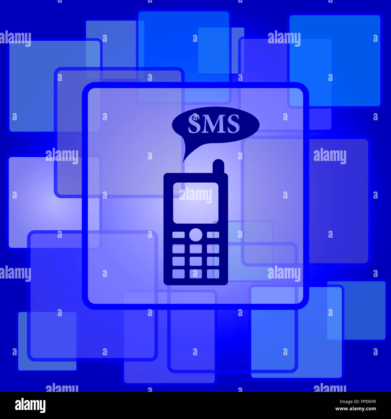 SMS icon. Internet button on abstract background Stock Photo - Alamy