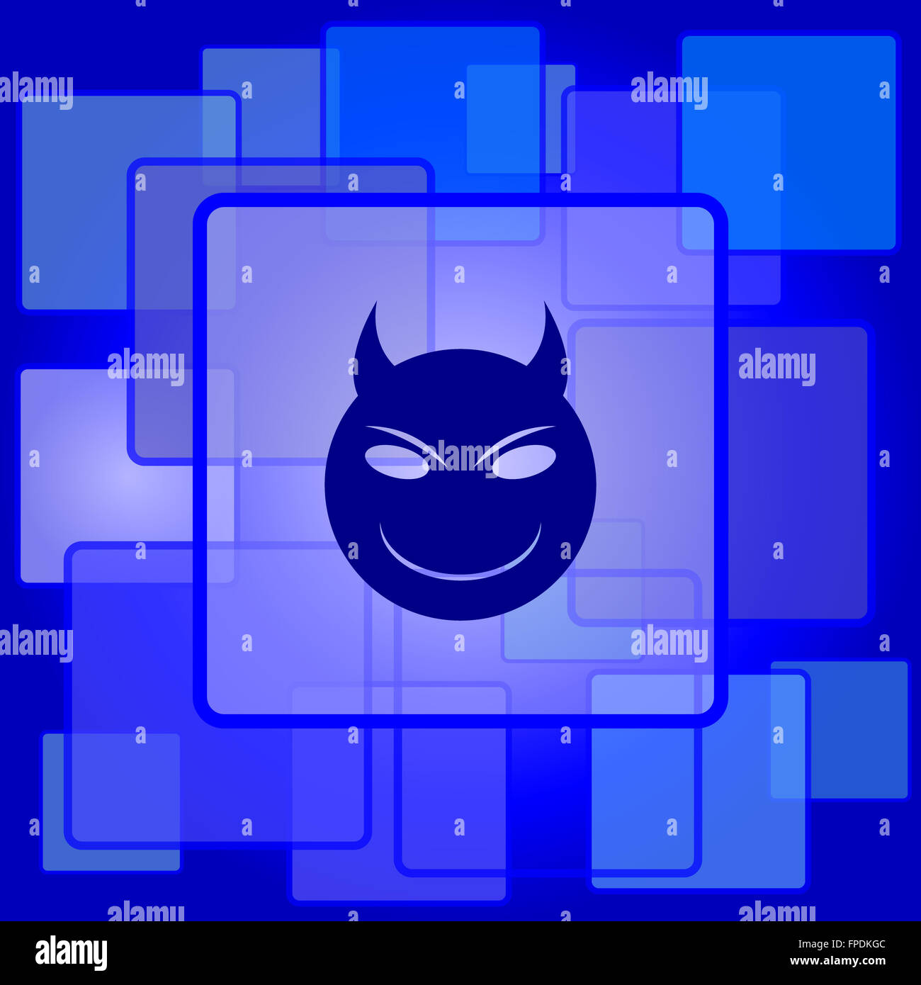 Evil icon. Internet button on abstract background Stock Photo - Alamy