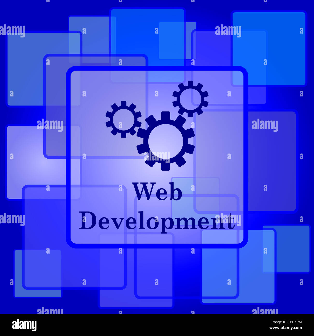 Web development icon. Internet button on abstract background Stock ...
