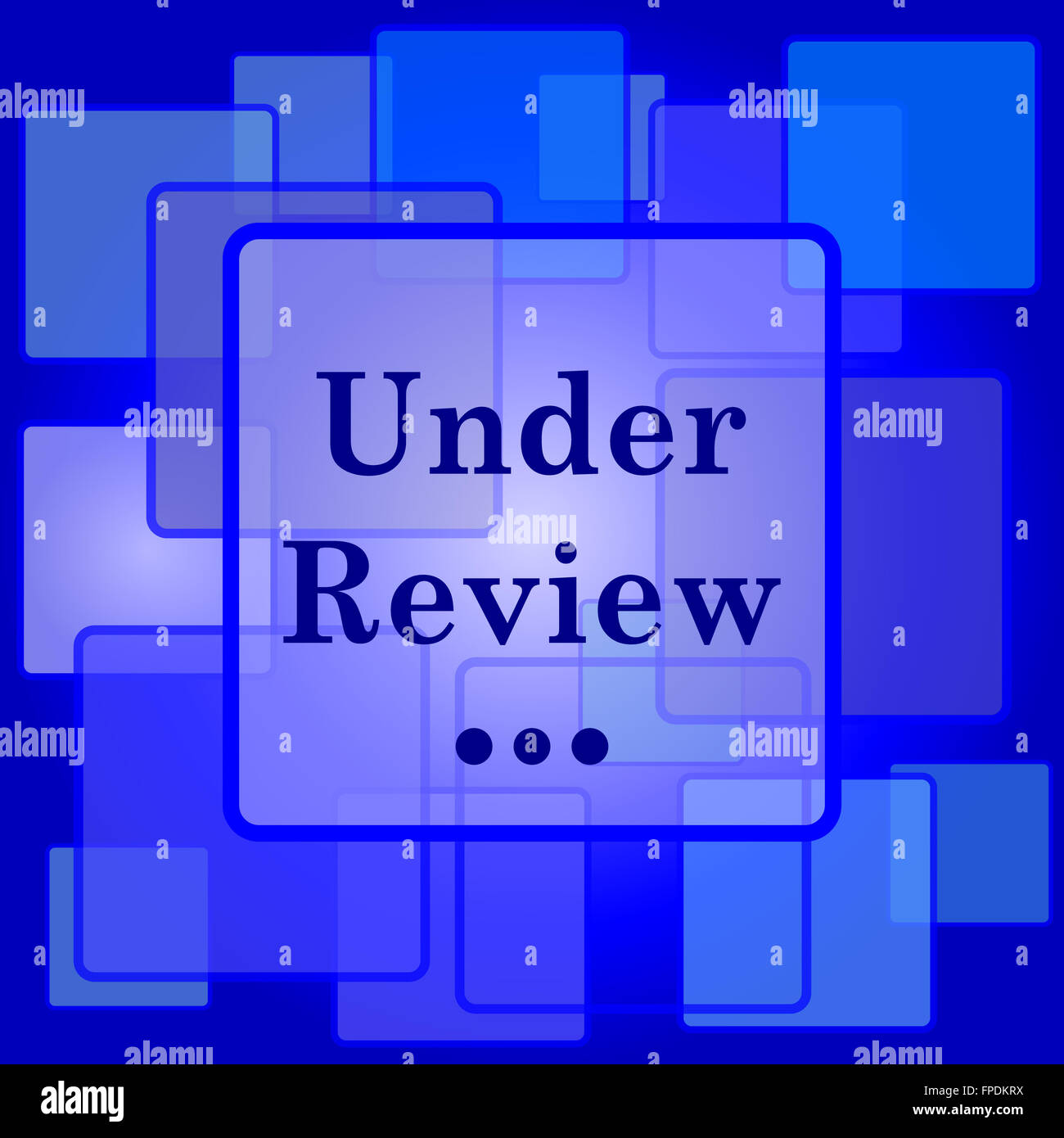 Under review icon. Internet button on abstract background Stock Photo ...