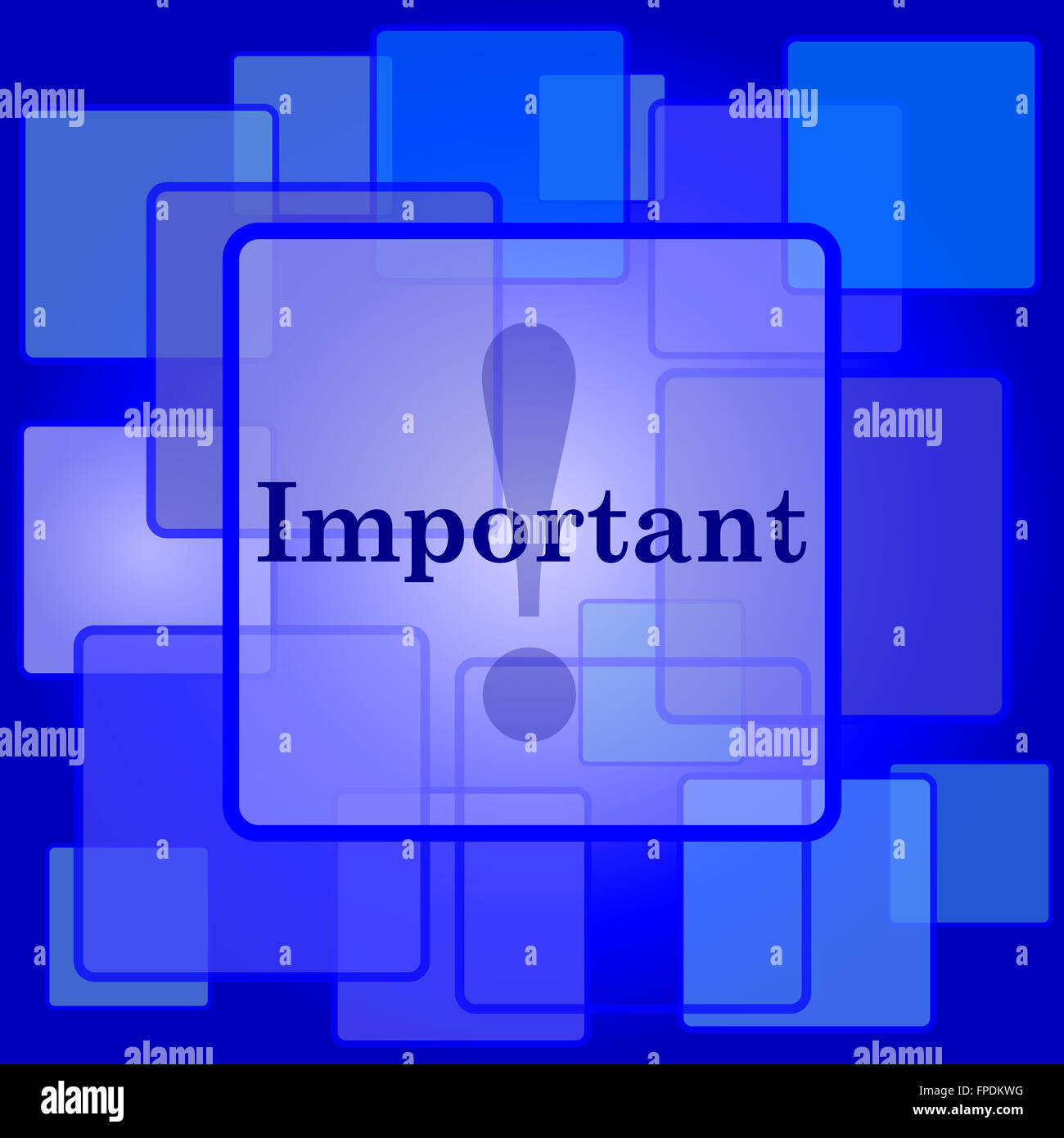 Important icon. Internet button on abstract background Stock Photo - Alamy