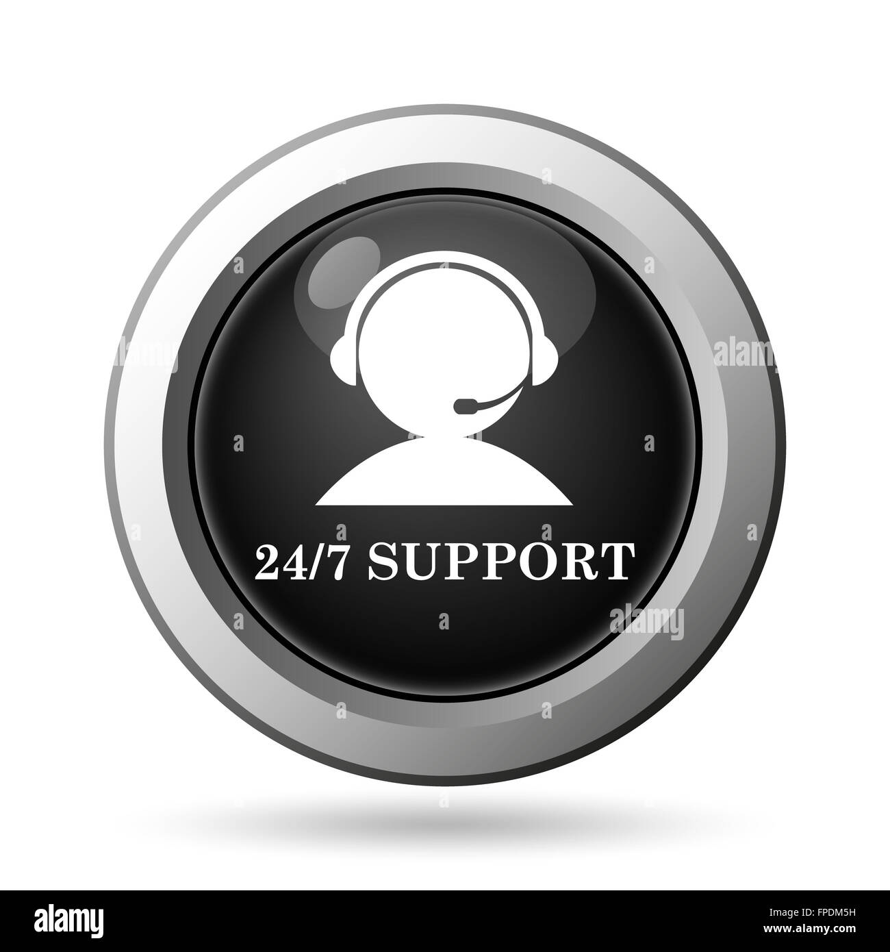 24-7 Support icon. Internet button on white background Stock Photo - Alamy