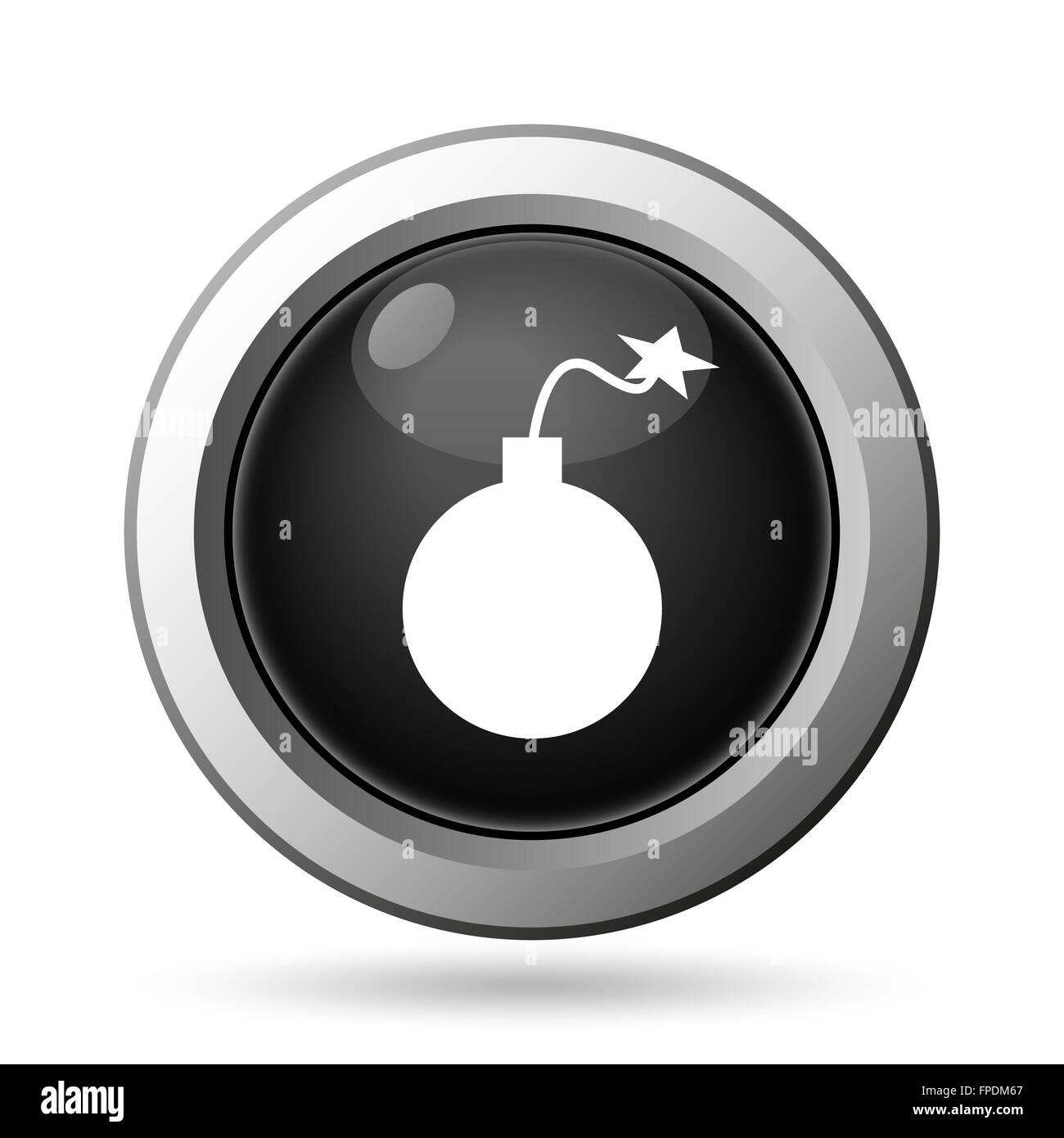 Bomb icon. Internet button on white background Stock Photo - Alamy