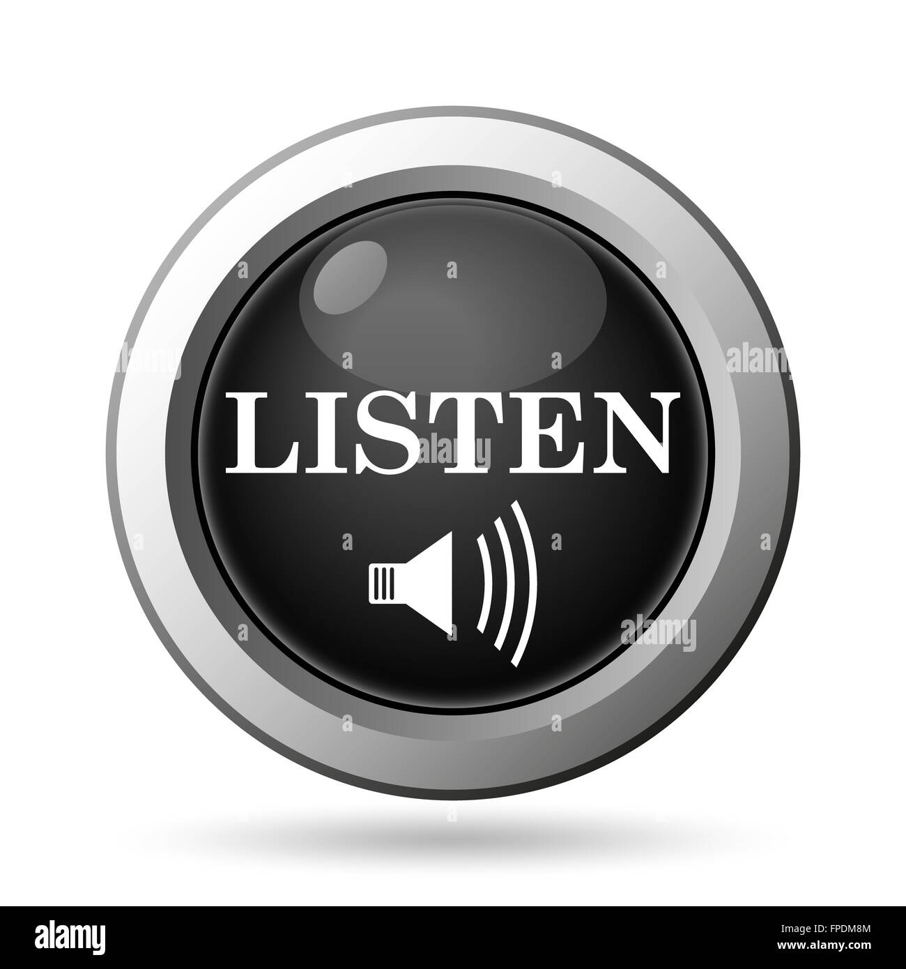 Listen icon. Internet button on white background Stock Photo - Alamy
