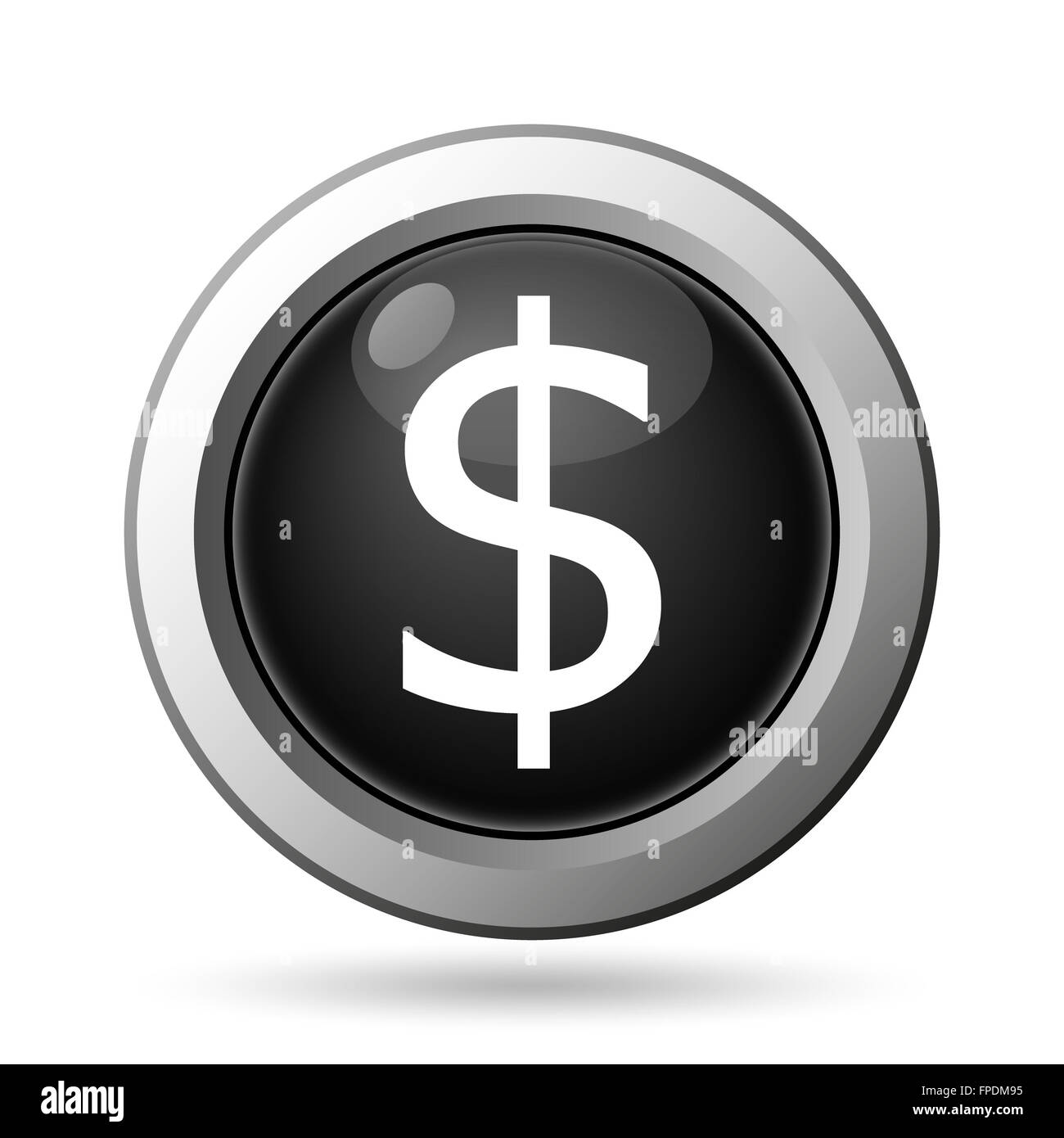 Dollar icon. Internet button on white background Stock Photo - Alamy